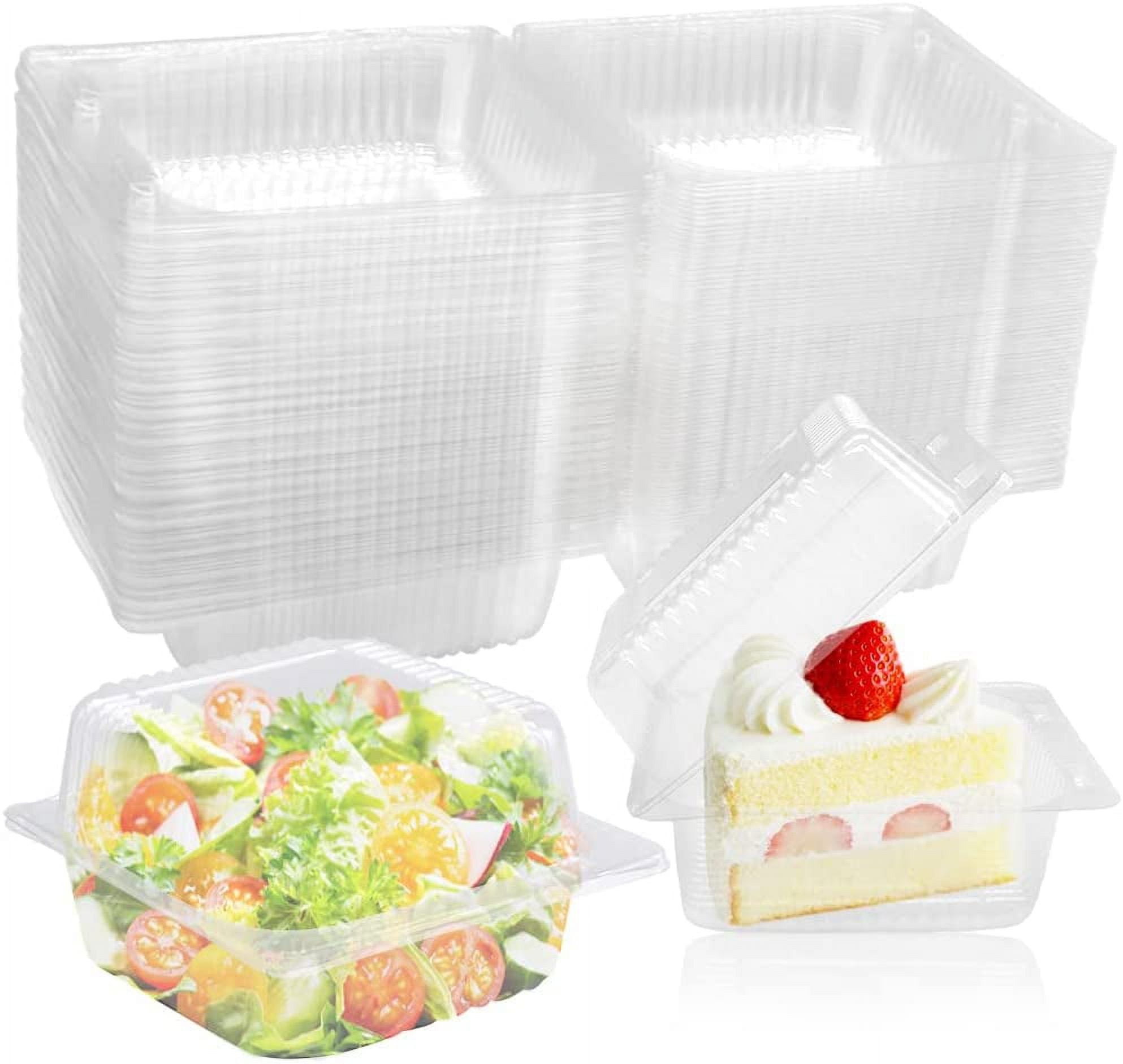 50 PCS Clear Plastic Square Hinged Food Container,Plastic Take Out ...
