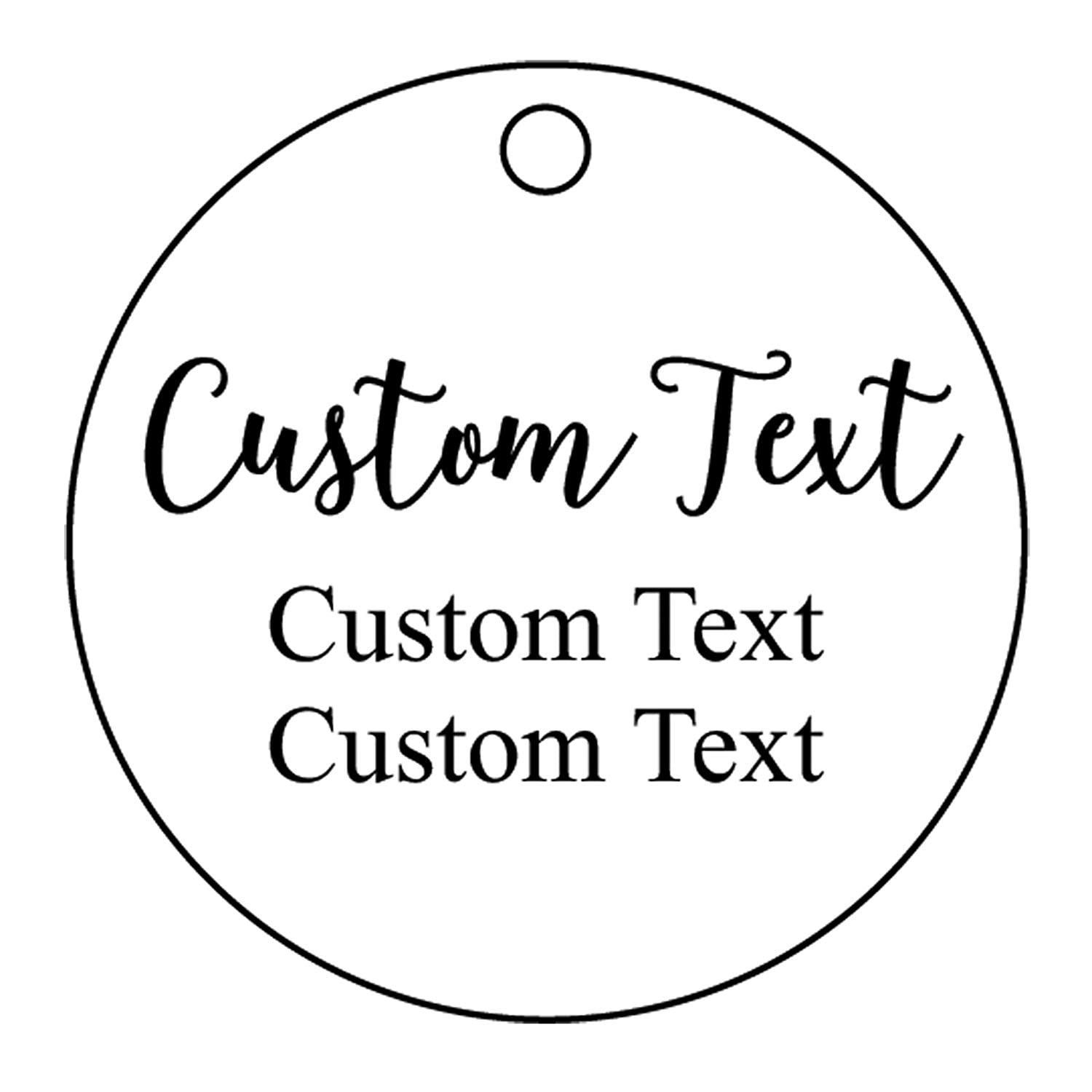 100 PCS Custom Made Any Text Hang Tags Round Shape Personalized Wedding ...