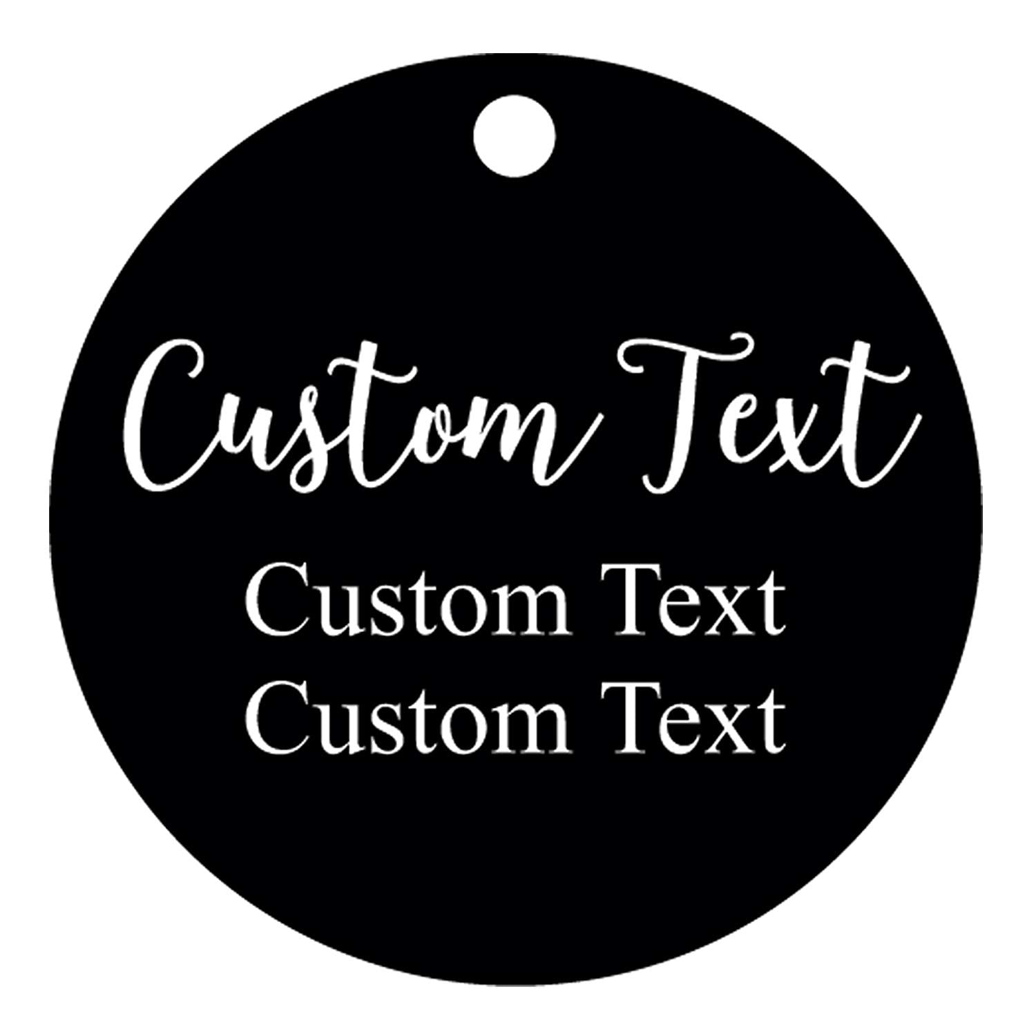 100 PCS Custom Made Any Text Hang Tags Round Shape Personalized Wedding ...