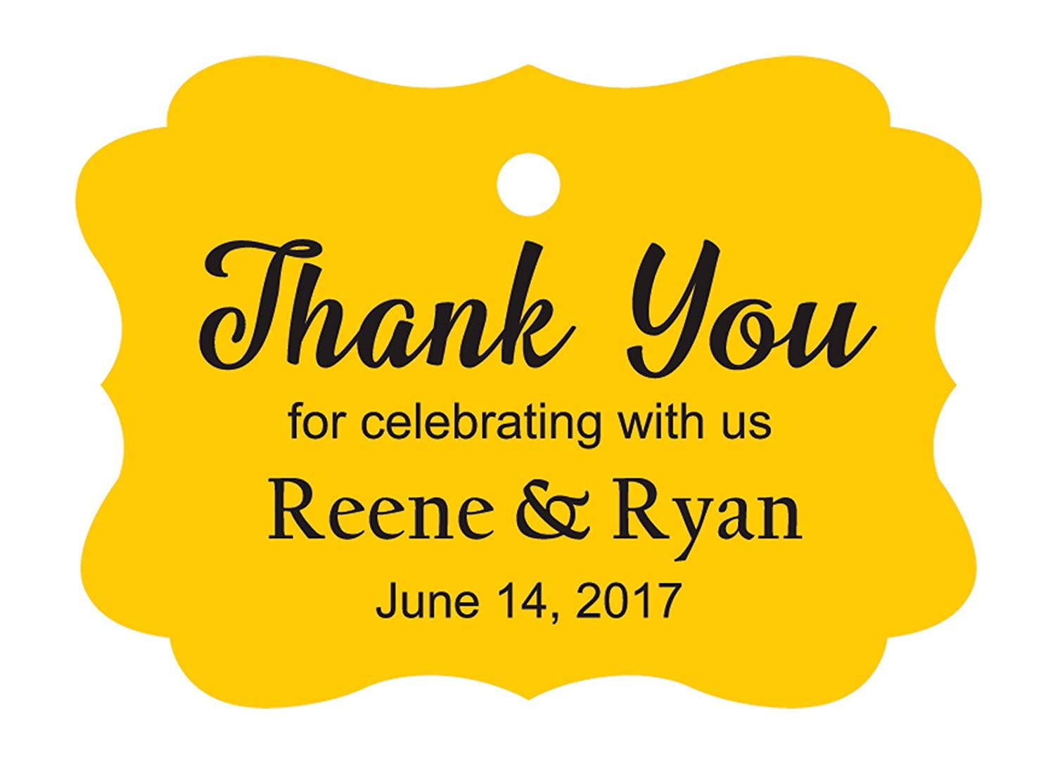 100 PCS Custom Wedding Favor Hang Tags Thank you for celebrating ...