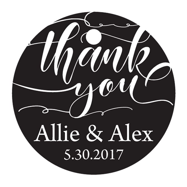 100 PCS Customized Thank You Circle Hang Tags Personalized Wedding ...