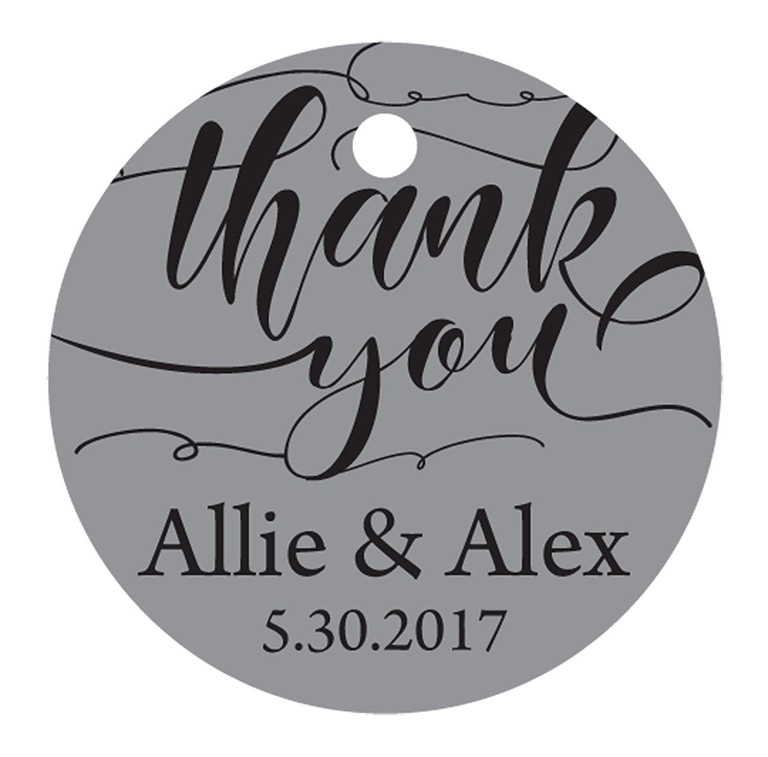100 PCS Customized Thank You Circle Hang Tags Personalized Wedding ...