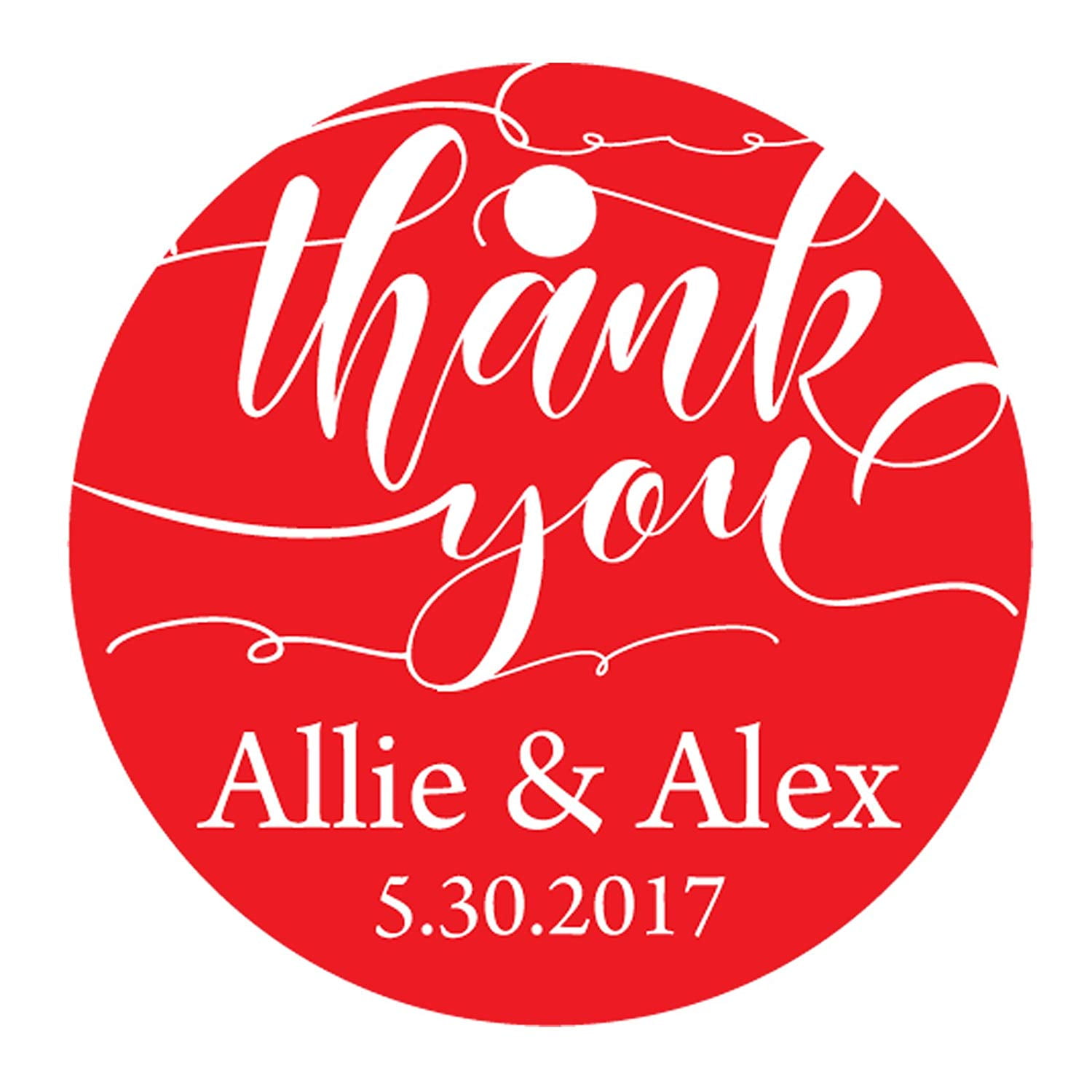 100 PCS Customized Thank You Circle Hang Tags Personalized Wedding ...