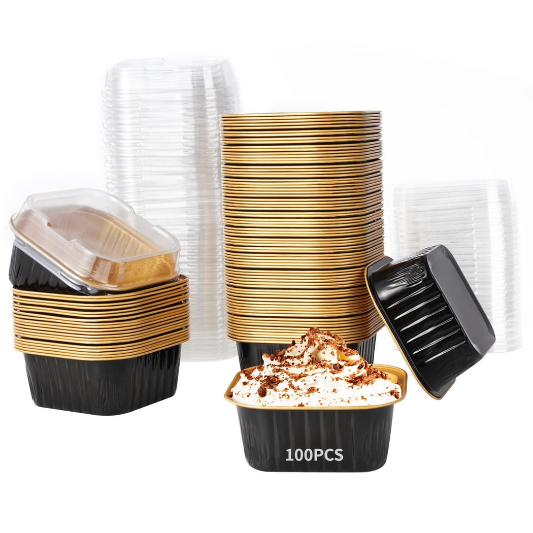 Walmart 100 PCS Cake Aluminium Storage, Disposable Dessert Cups with ...