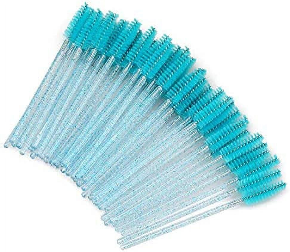 100 PCS Disposable Eyelash Brushes - Blue Eyelash Spoolies for ...