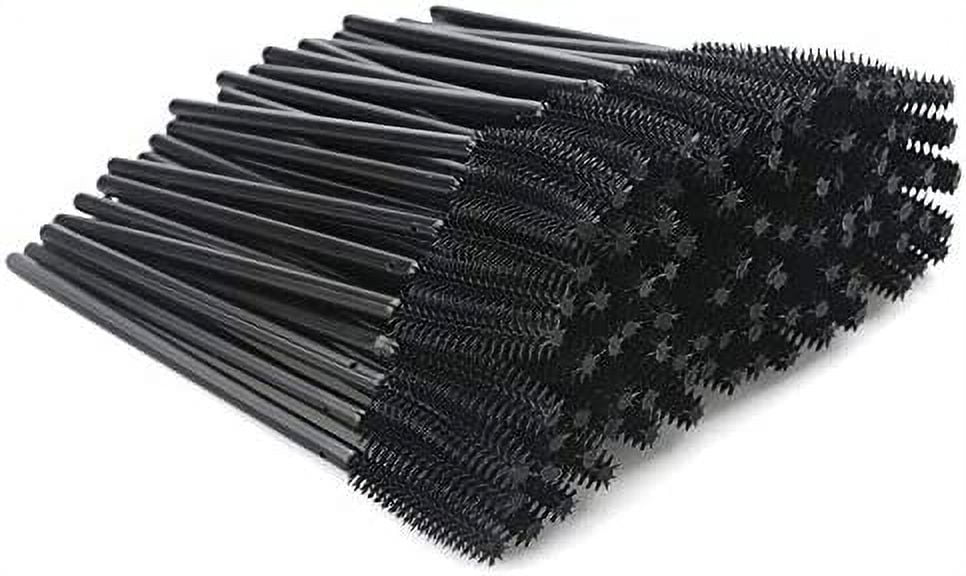 100 PCS Disposable Silicone Eyelash Brushes, Black Silicone Mascara ...