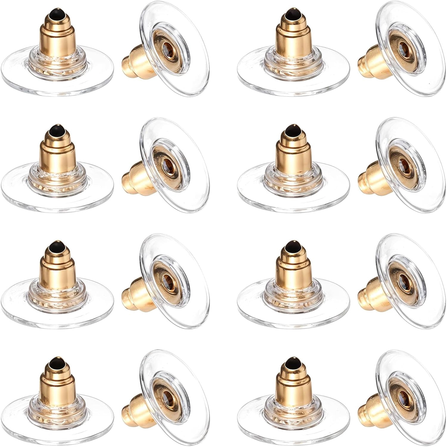 100 PCS Earring Backs Flat Earring Safety Back for Droopy Transparent ...