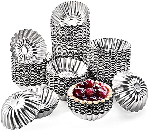 100 PCS Egg Tart Molds for Baking, 3" Mini Tart Pie Pan, Aluminum ...