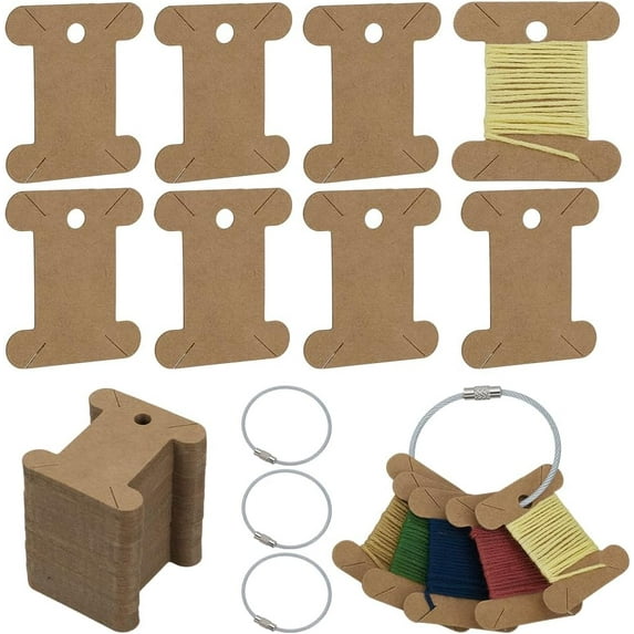 100 PCS Embroidery Floss Bobbins Thread Winders with 4 PCS Floss Bobbin ...