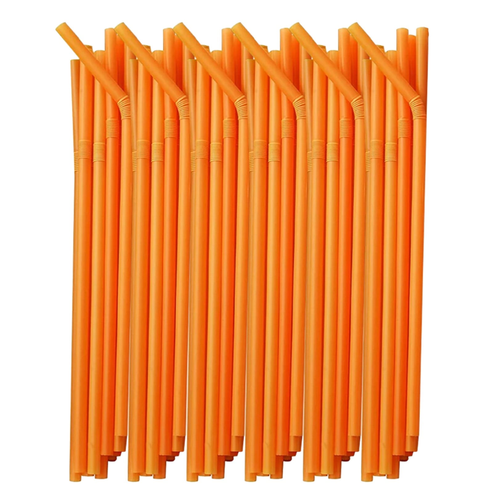 100 PCS Flexible Plastic Drinking Straws, Extra Long Colorful ...
