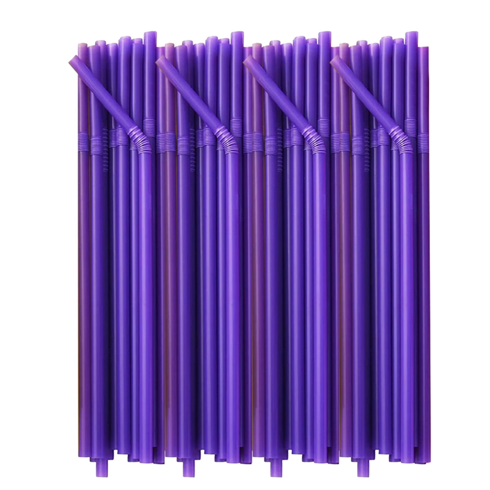 100 PCS Flexible Plastic Drinking Straws, Extra Long Colorful ...