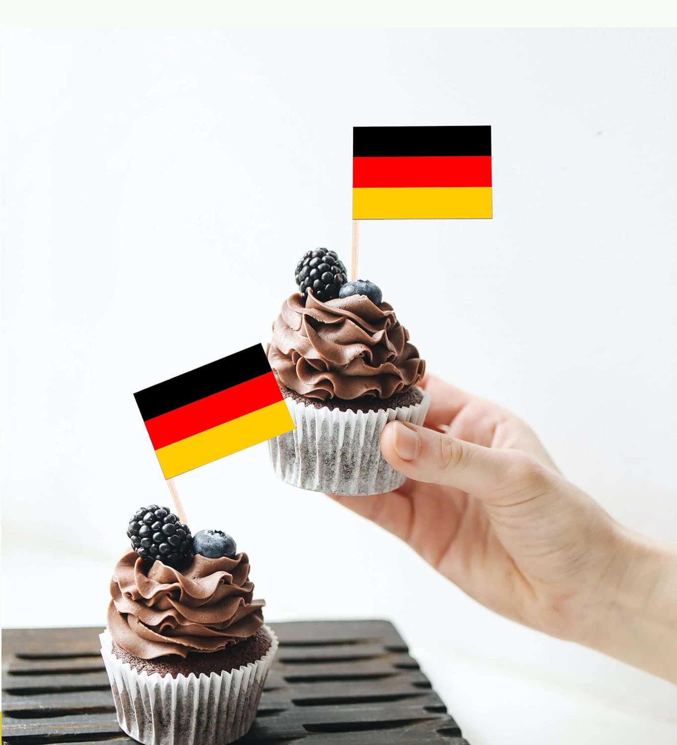 100 PCS German Flag Cake Topper,Germany Cupcake Stand For Party ...