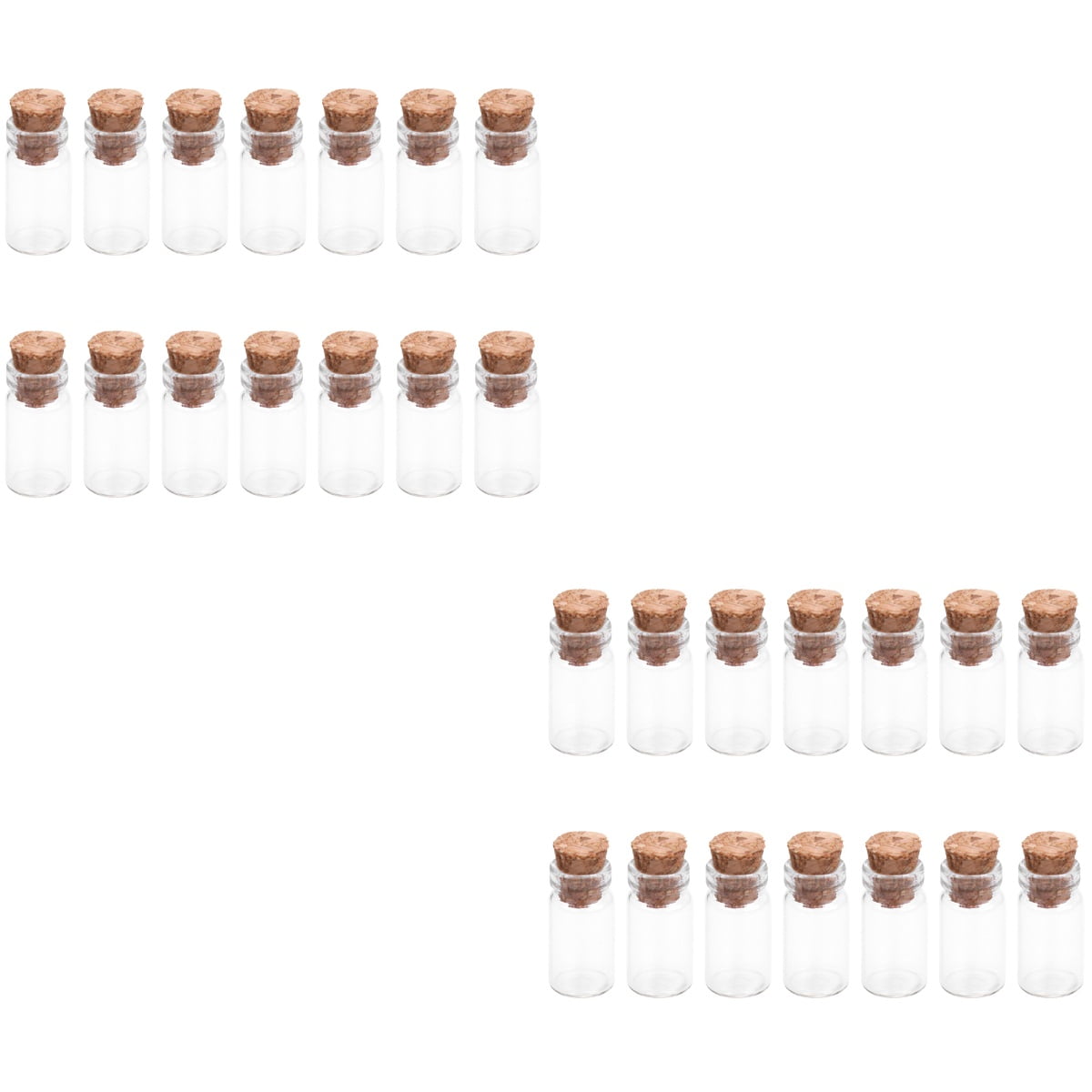 100 PCS Glass Wish Bottle Glass Favor Jars Cork Lids Mini Glass Bottles Cork Mini Wish Bottle ...