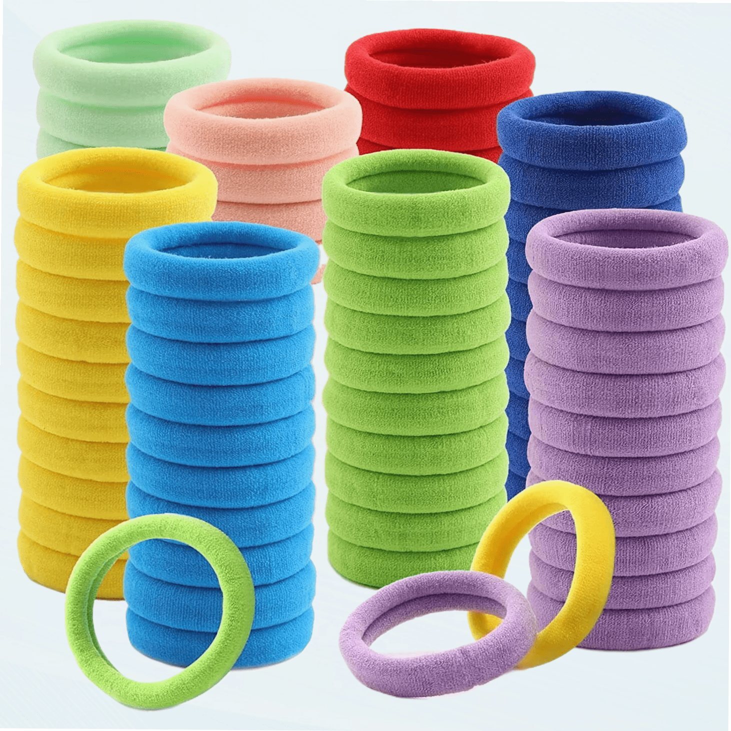 100 PCS Hair Ties, Soft Seamless Hair Bands for Thick Thin Hair ...