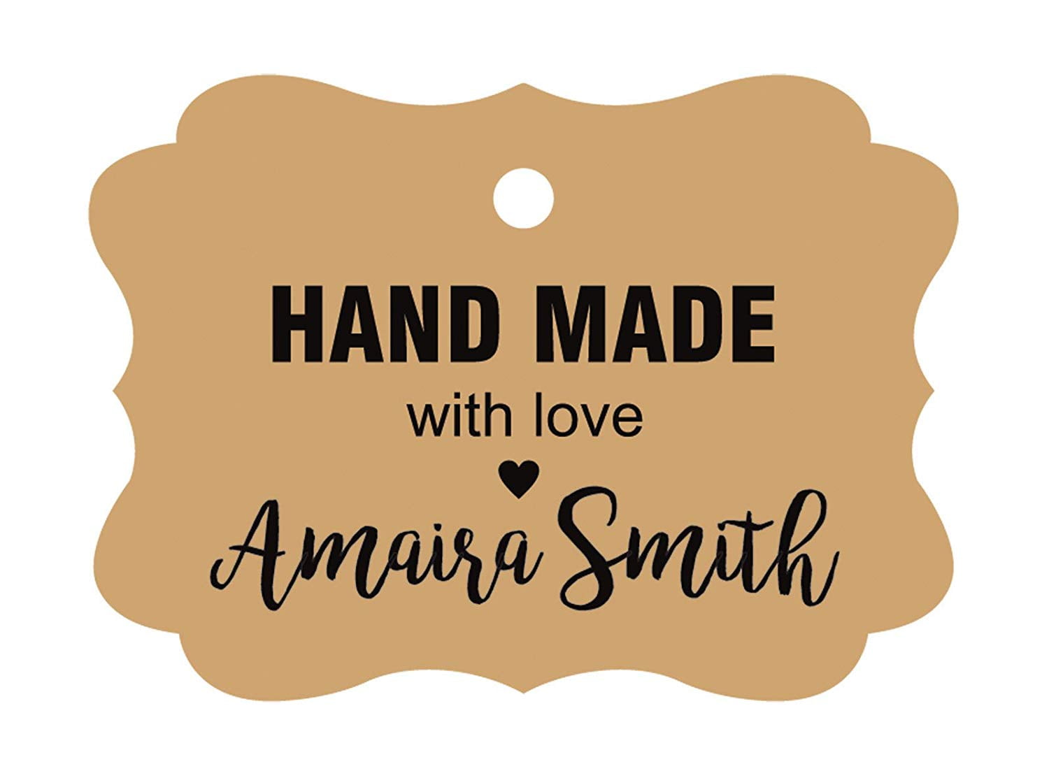 100 PCS Hand Made With Love Custom Made Hang Tags Personalized Wedding ...