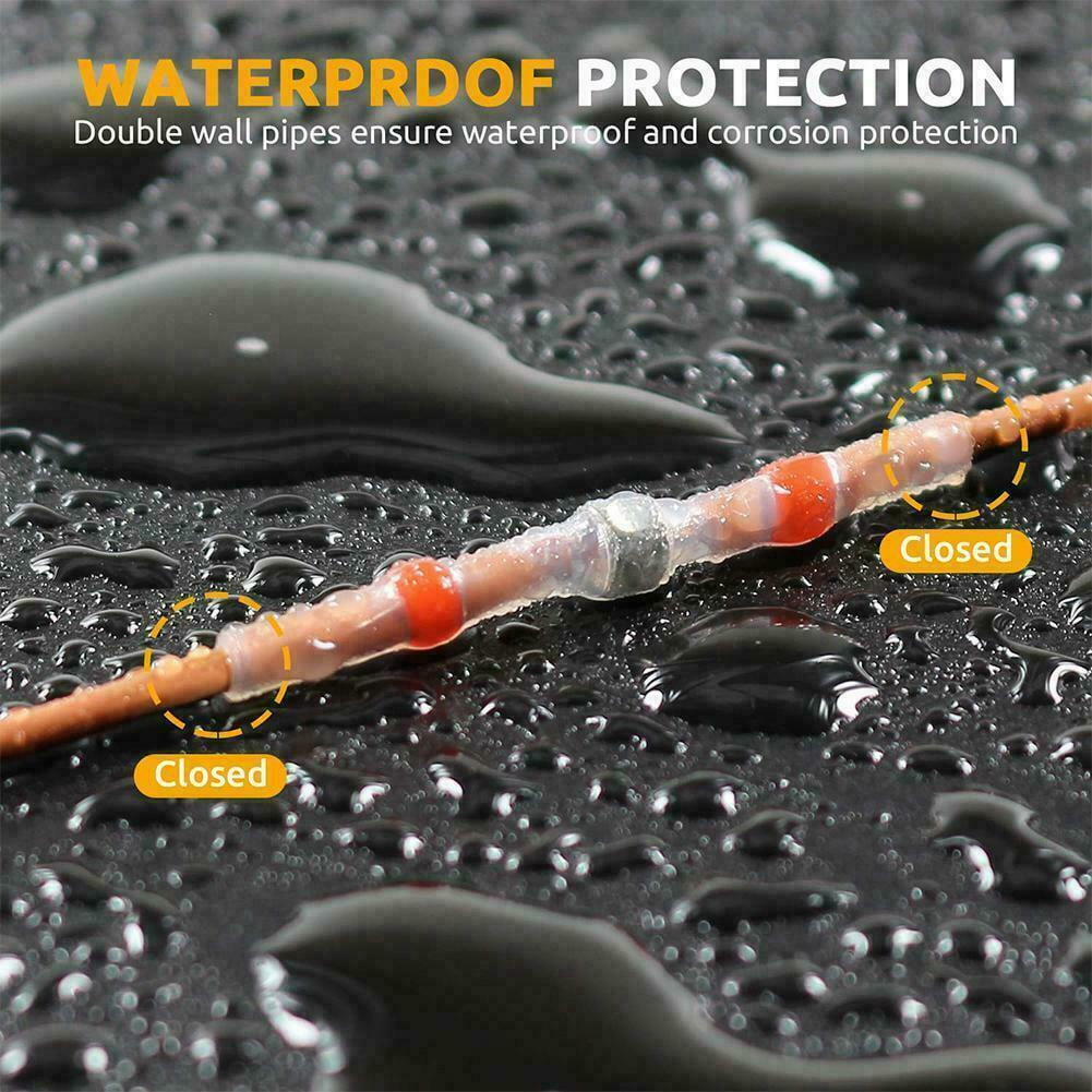 100 PCS Heat Shrink Waterproof Wire Connectors - Durable Welded Sealing ...
