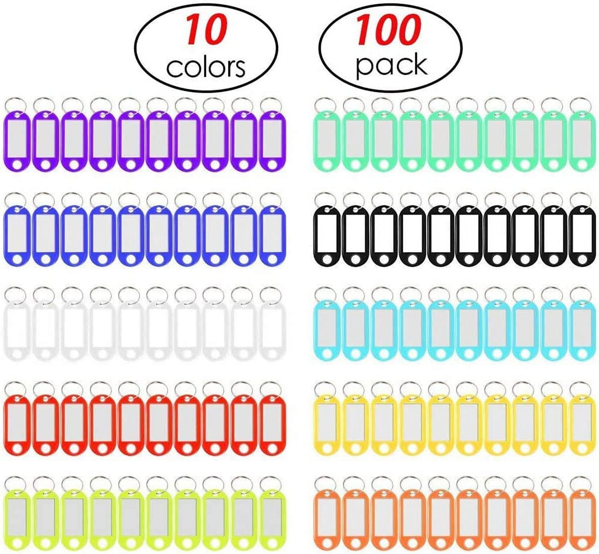 100 PCS Key Tags, Keyring Tags Key Labels Plastic Key Fobs Id Tags Key ...