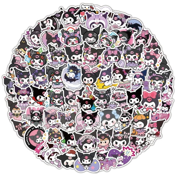 100 PCS For Kuromi Cartoon Theme Water Bottle Stickers for Teens ...