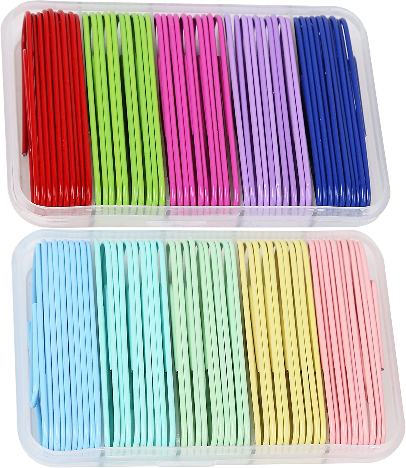 100 PCS Large Multicolored Stainless Steel Paper Clips, 50mm, Assorted ...