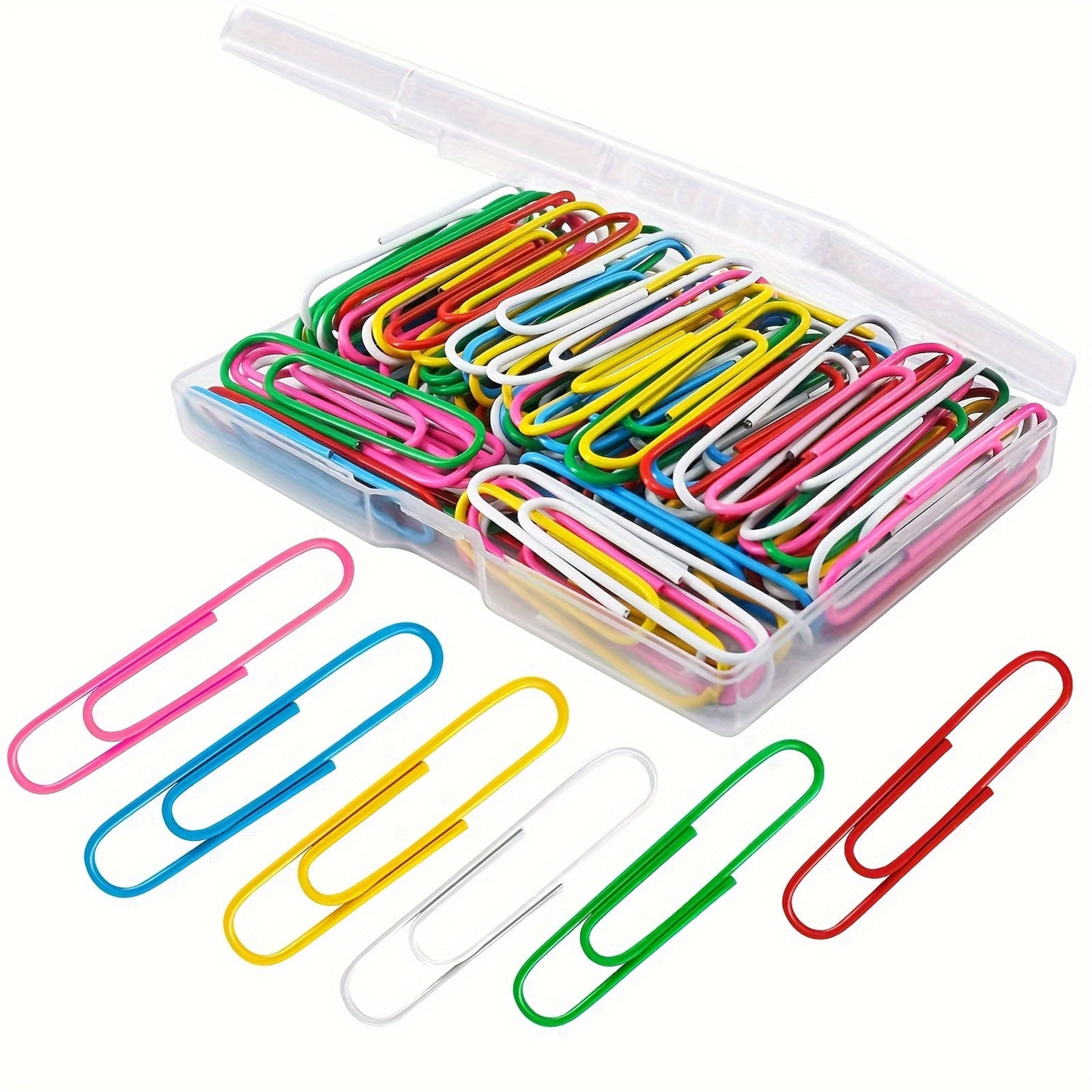 100 PCS Large paper clip, Assorted Colored Coated Jumbo Reusable Big ...