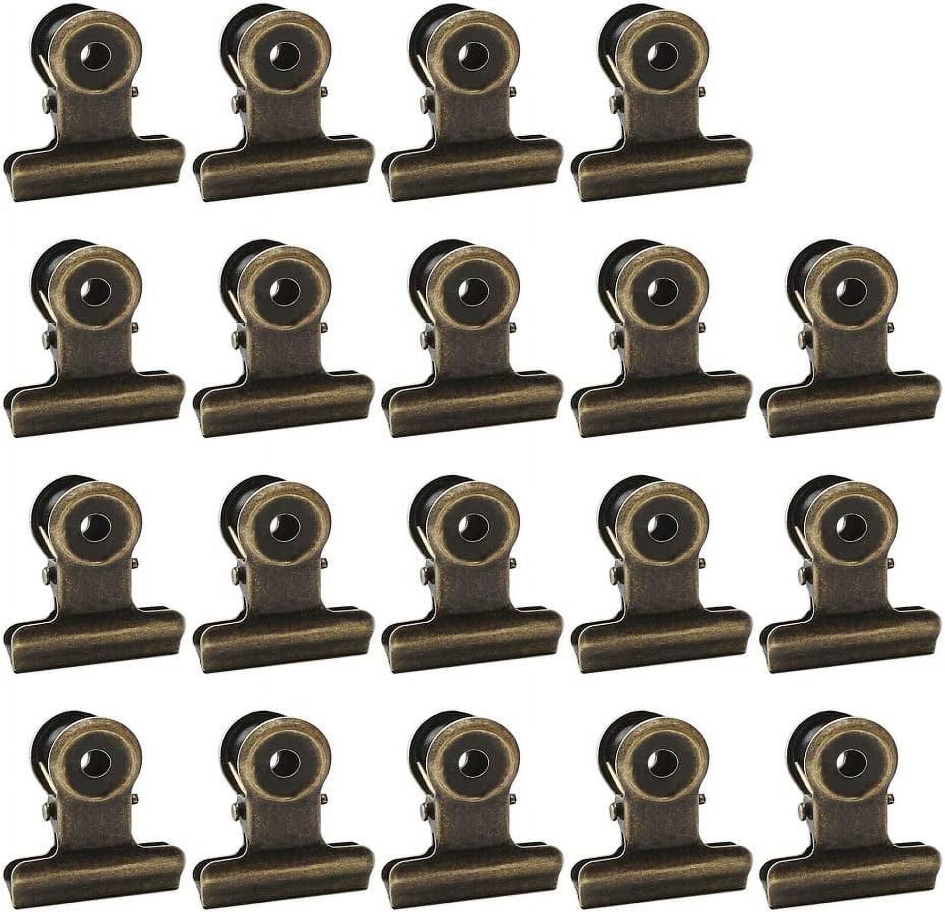 100 PCS Metal Hinge Clips, Bronze Small Bulldog Clips with Hole for ...
