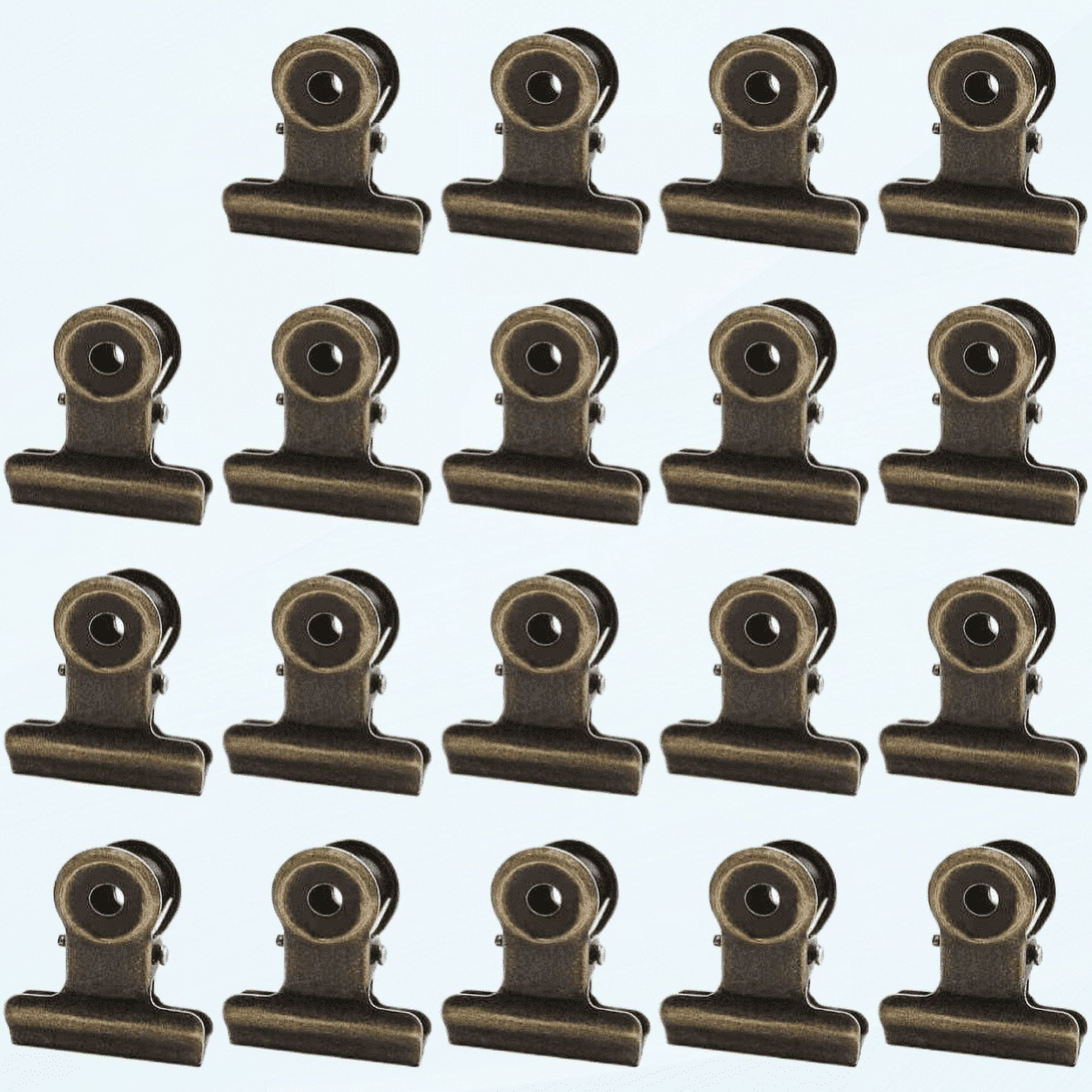 100 PCS Metal Hinge Clips, Bronze Small Bulldog Clips with Hole for ...