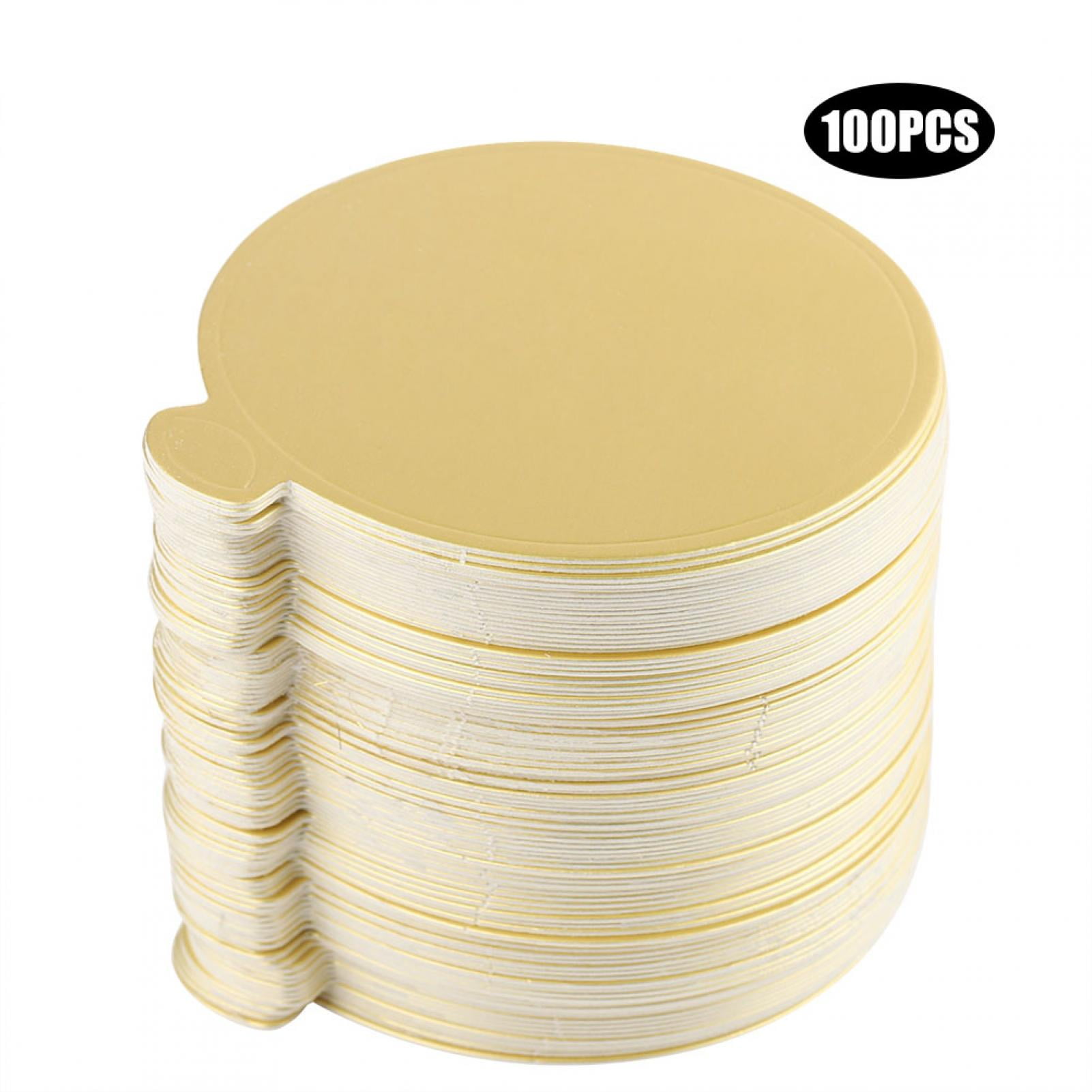 100 PCS Mousse Cake Boards Gold Paper Cupcake Dessert Displays Tray ...