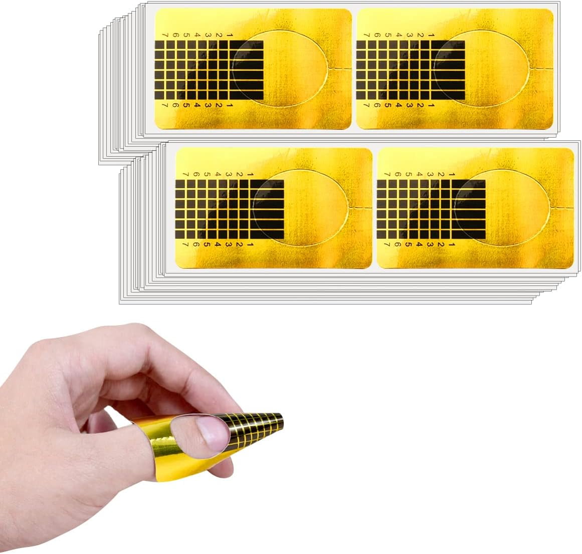 100 PCS Nail Art Forms Sticker Extension Guide Self-adhesive Tips Form ...