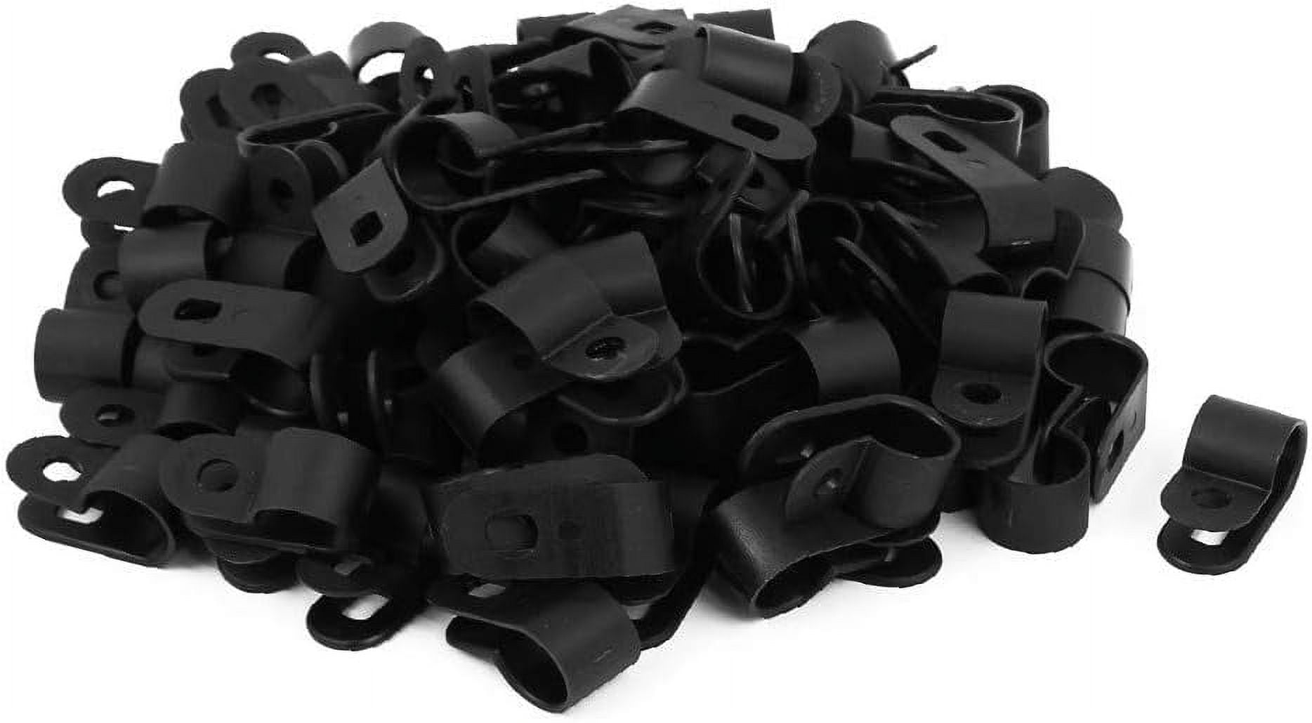 100 PCS Nylon R Type Wire Cord Clip Fixer Cable Clamp Fastener Harness ...