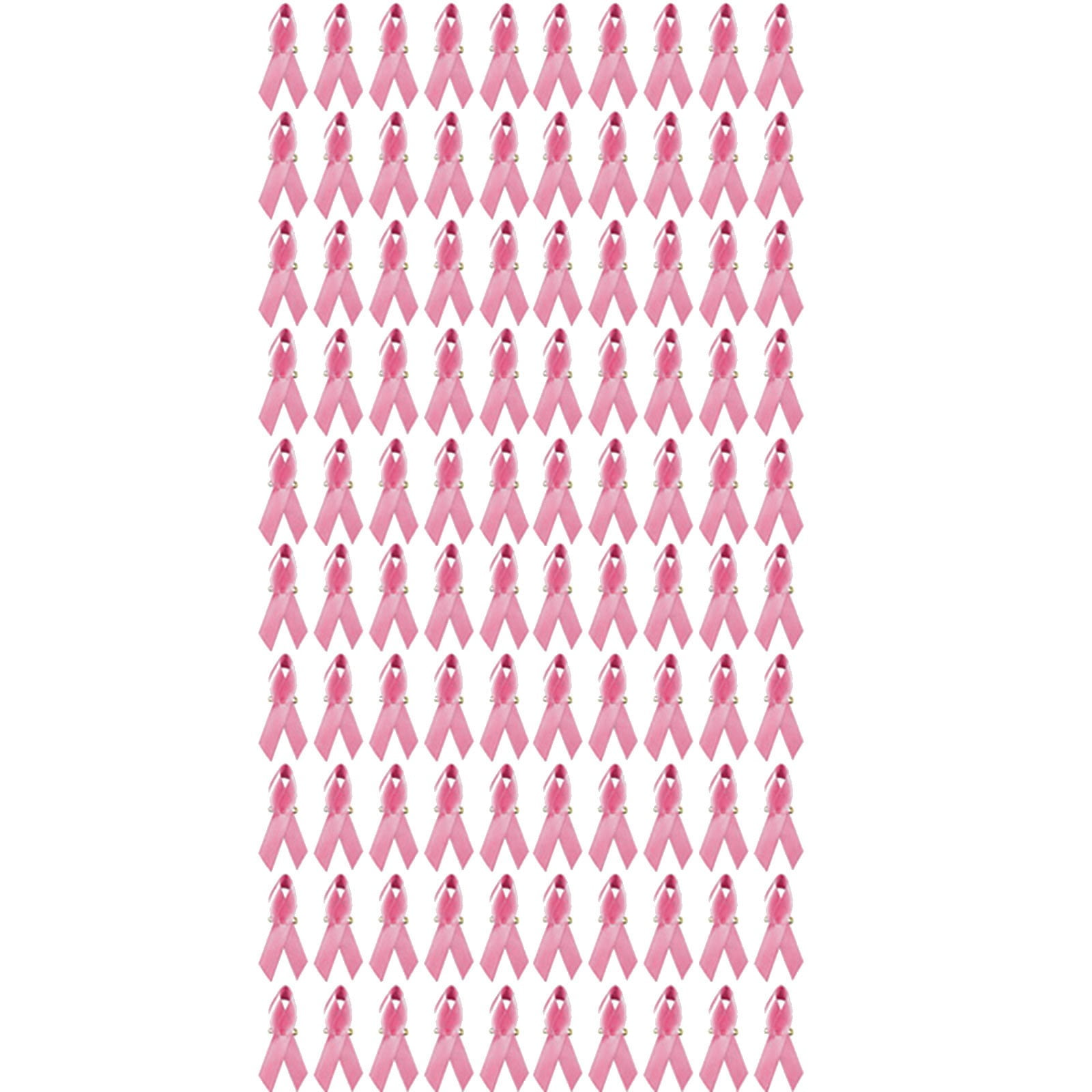 100 PCS Pink Ribbon Pins for Breast Cancer Awareness - Bulk Satin ...