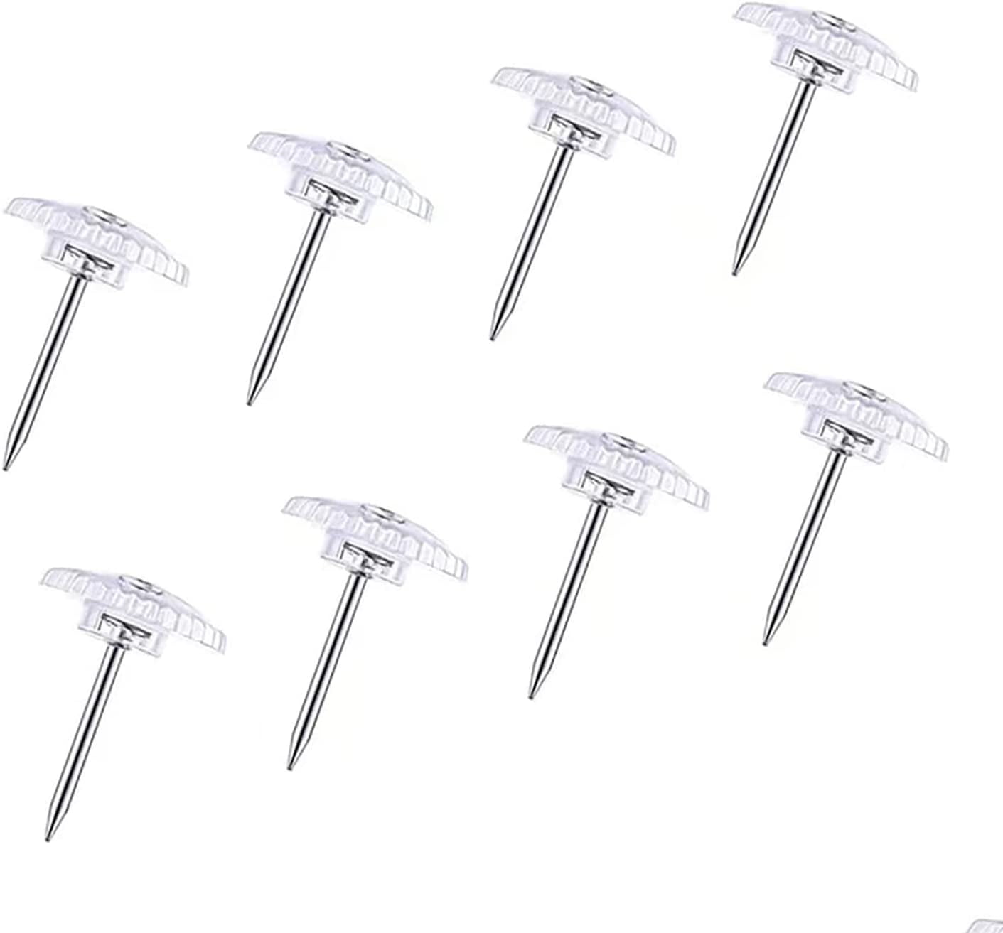 100 PCS Plastic Push Pins Clear Push Pins Plastic Thumbtacks Flat ...