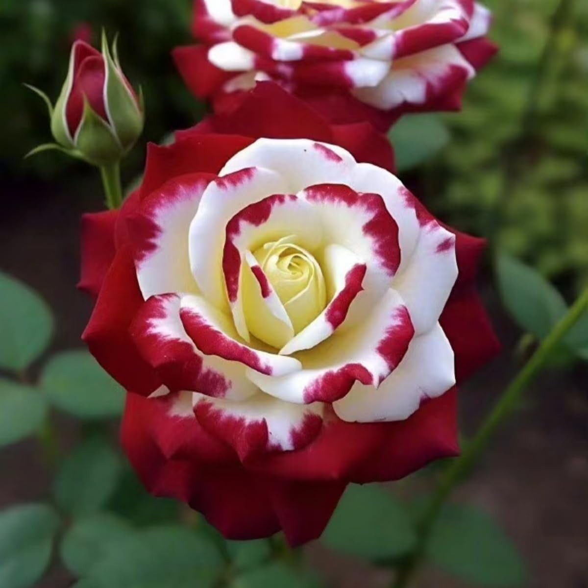 100+ PCS Rare Twin Red White Rose MHD1Seeds - Non-GMO Flower Seeds for ...