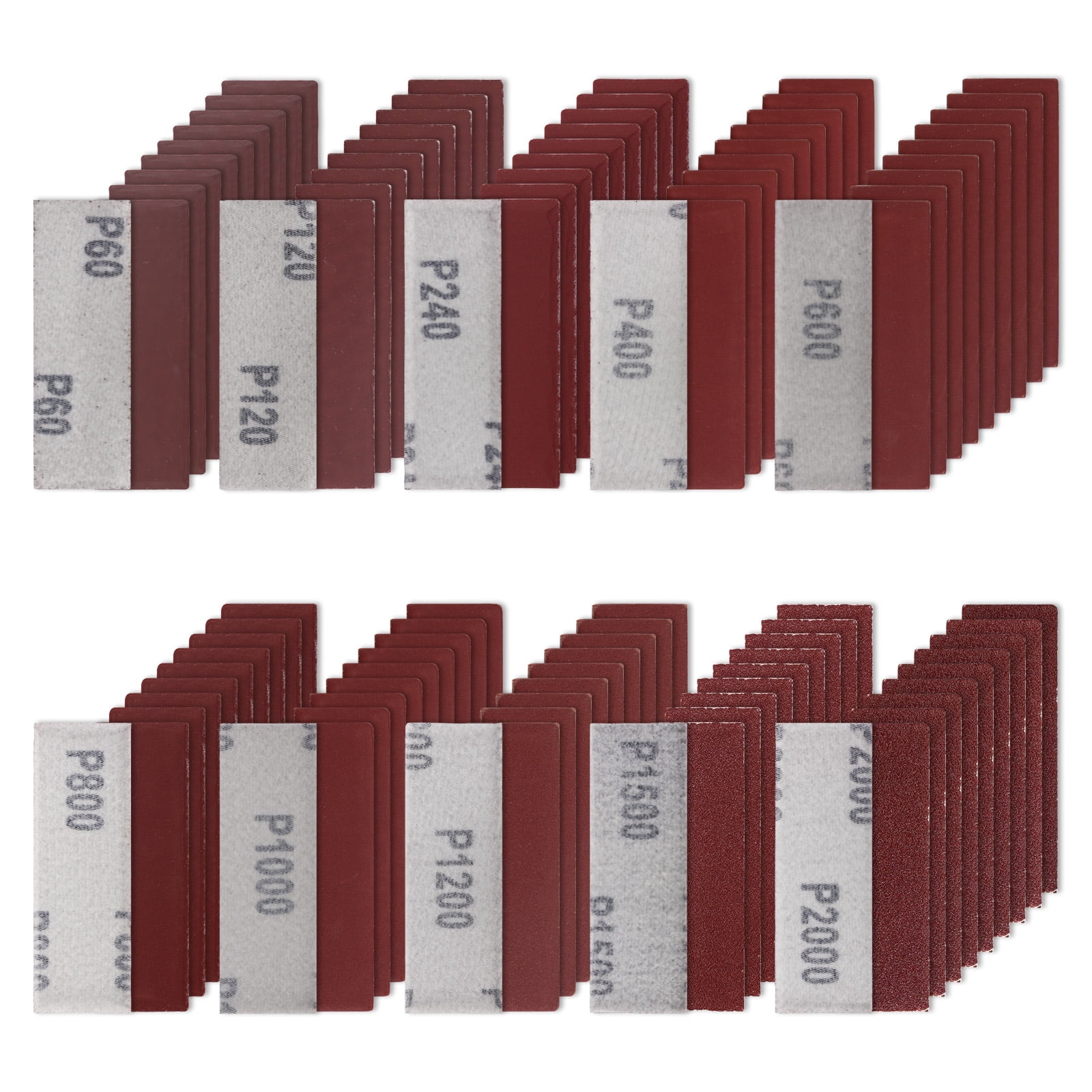 100 PCS Rectangle Micro Sander Kit 3.5” x 1” Detail Sand Paper 10grits ...