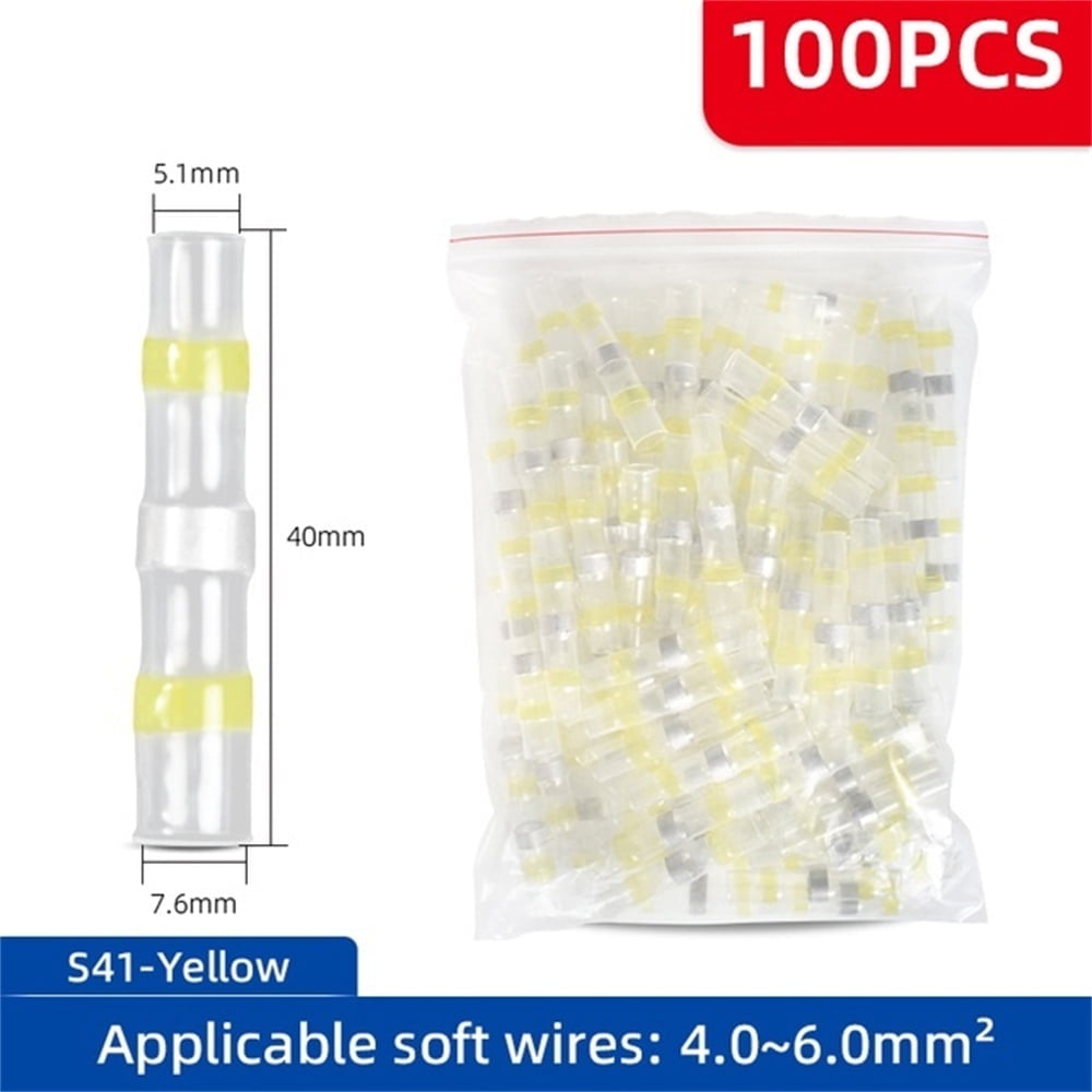100 pcs Sealed Waterproof Heat Shrink Tubing - Mating Connectors - Tin ...