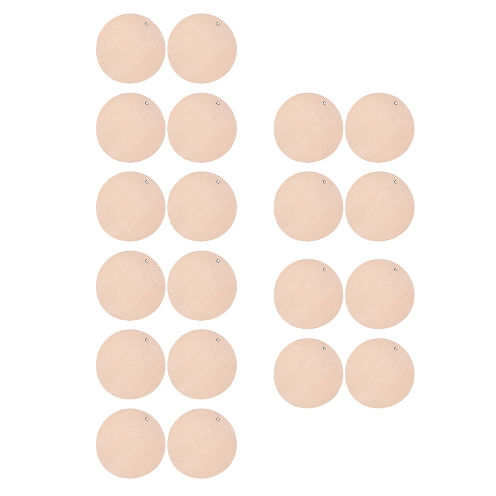 100 PCS Solid Wood Chips Wooden DIY Tag DIY Round Wood Chip Round DIY ...