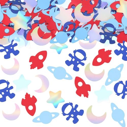 100 PCS Space Confetti Space Astronaut Rocket Table Confetti Rocket ...