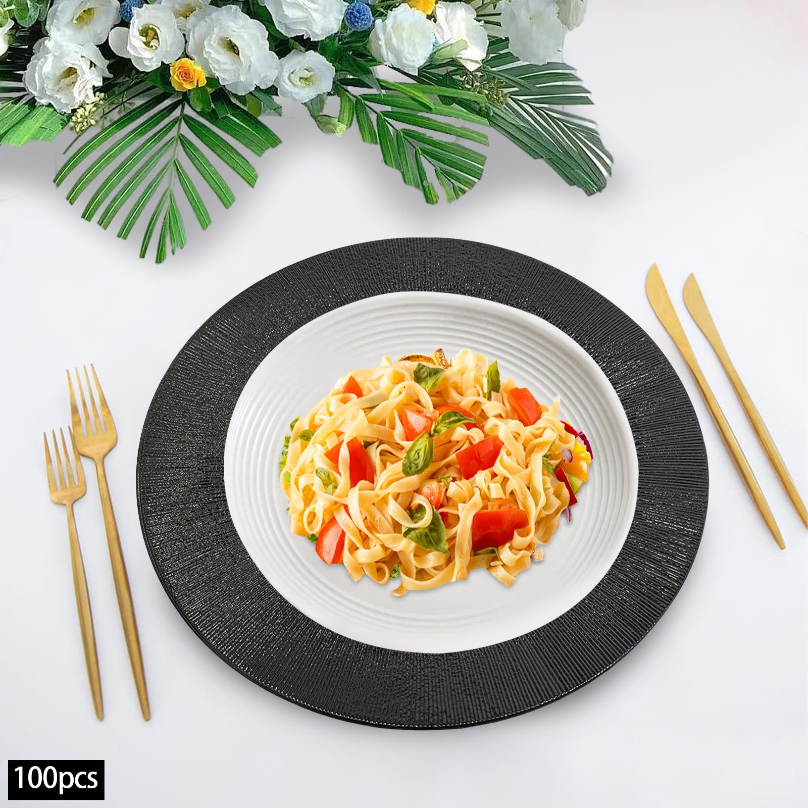 100 PCS Spraying Paint Dinner Round Dinner Plate 100* Charger Plates ...