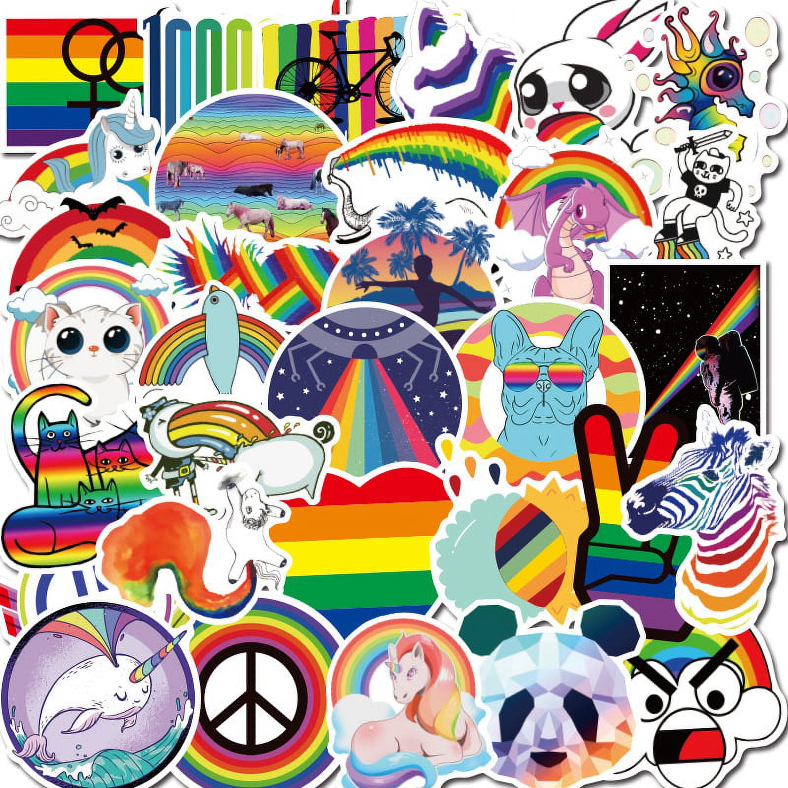 100 PCS Stickers Pack, Waterproof Cute Cool Teens Funny Theme Stickers ...