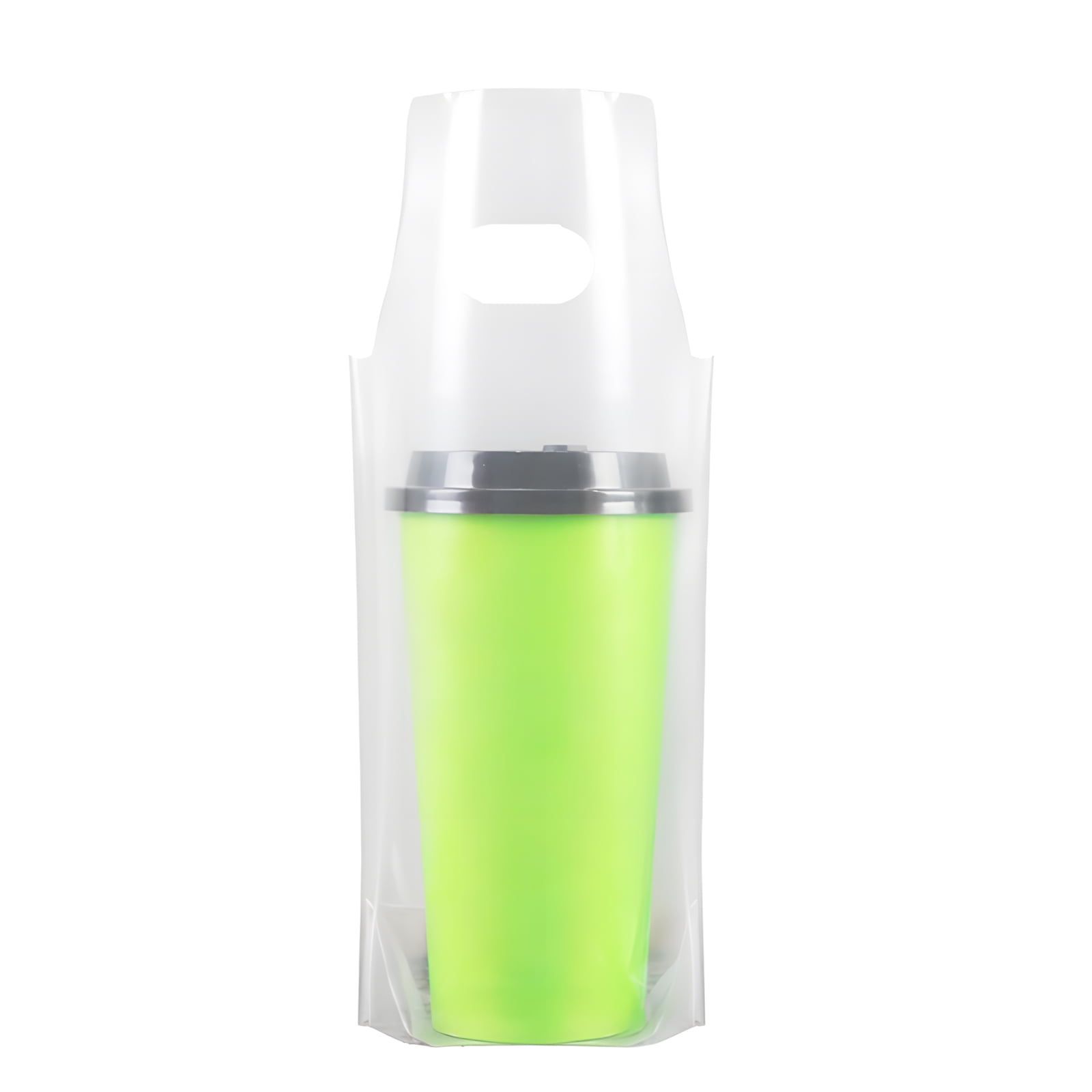 Muka 100 PCS 1 Cup Drink Carrier Cup Carrier Take Out Bags Clear Handle ...