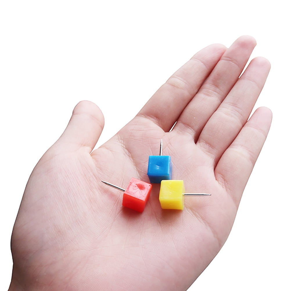 100 PCS Thumb Tacks Pin Badges Small Head Map Multi-colored Pushpins ...