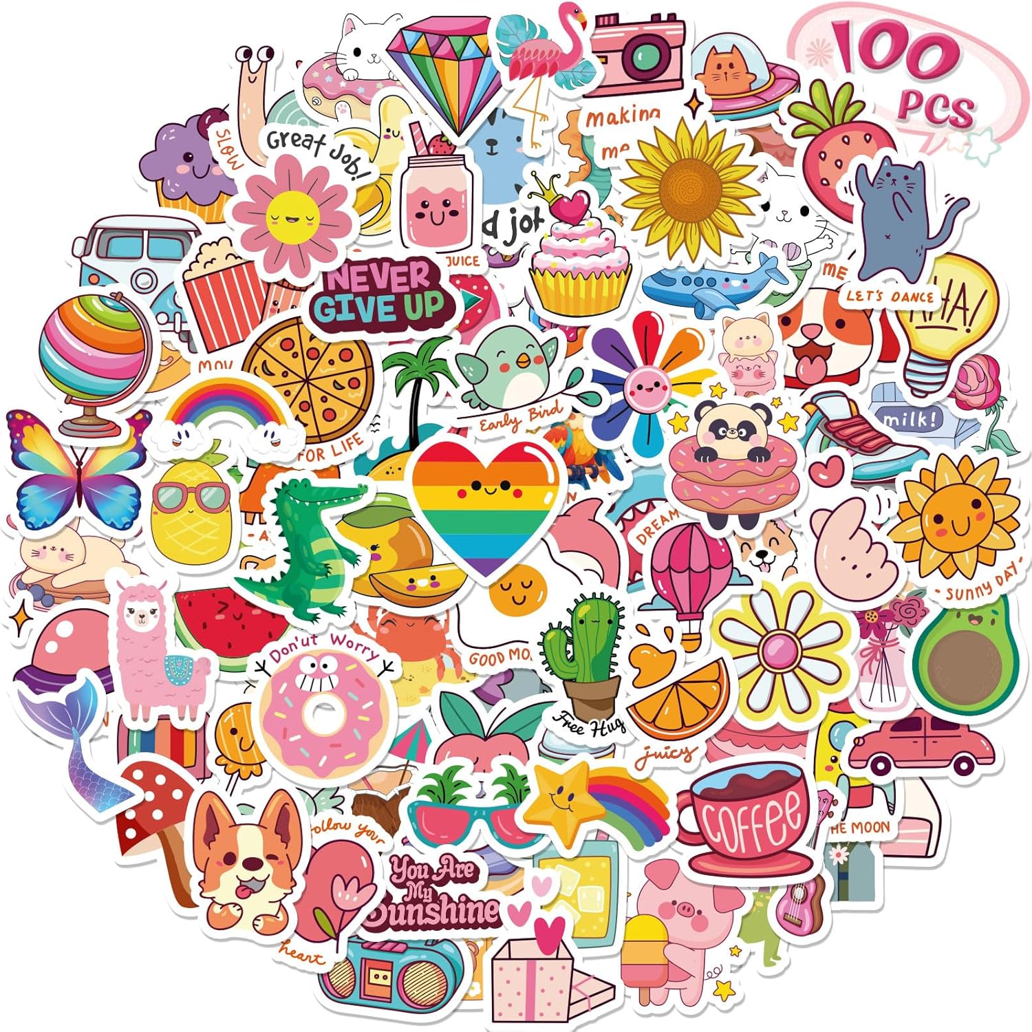 100 PCS Water Bottle Stickers for Kids, Cute Sticker for Girls ...