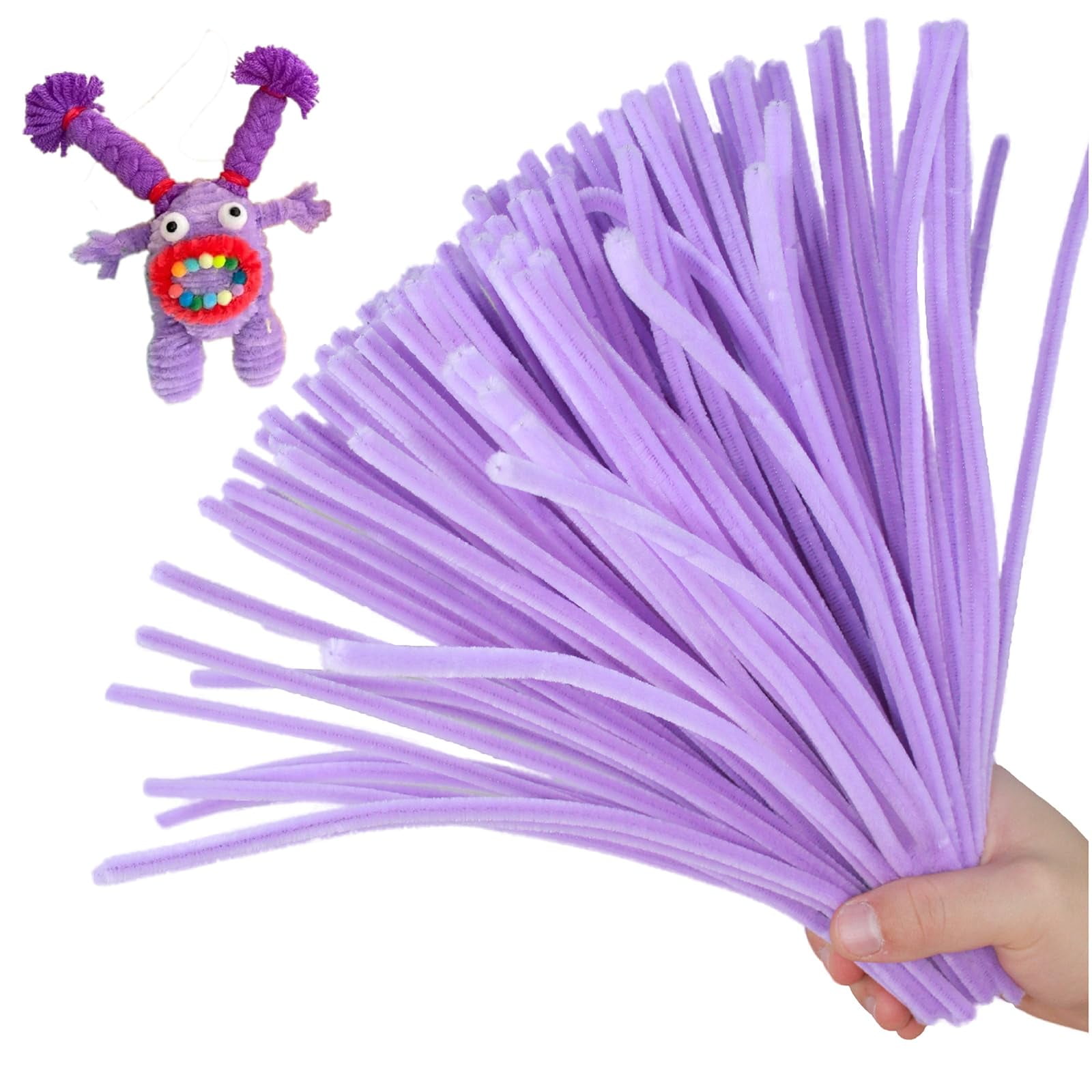 100 PCS White Pipe Cleaners Craft Bulk DIY Art Supplies for Kids ...