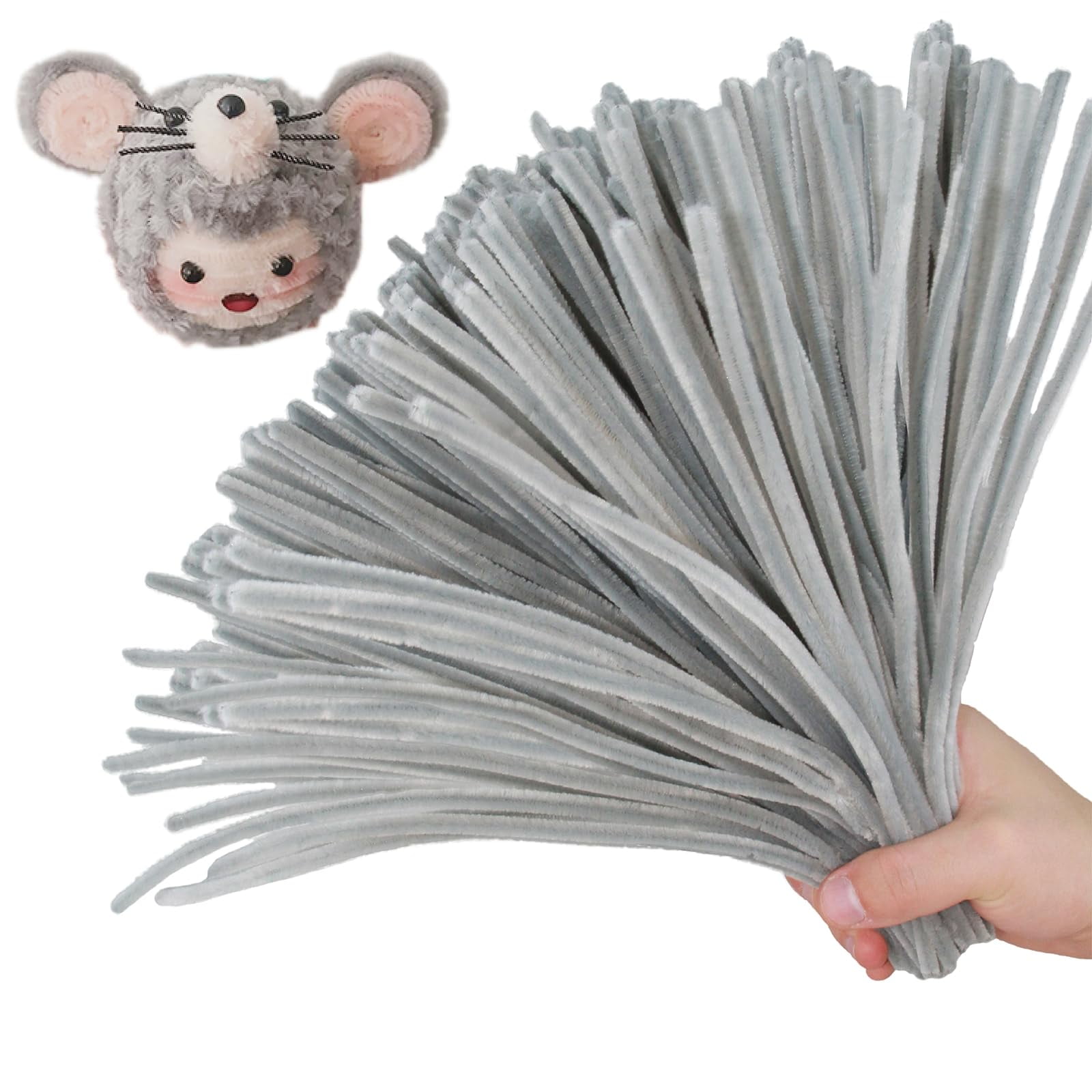 100 PCS White Pipe Cleaners Craft Bulk DIY Art Supplies for Kids ...