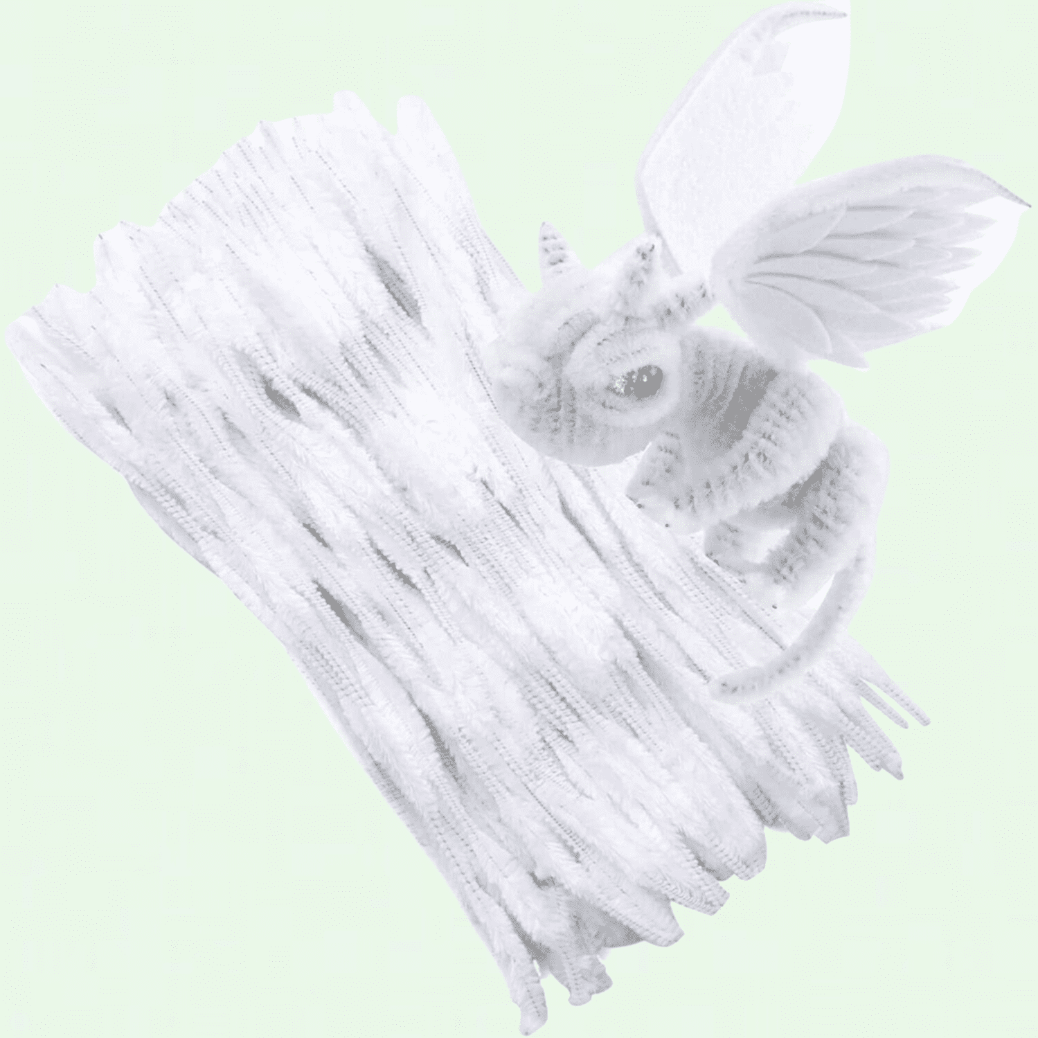 100 PCS White Pipe Cleaners Crafts Supplies, Bump Chenille Stems Pipe ...