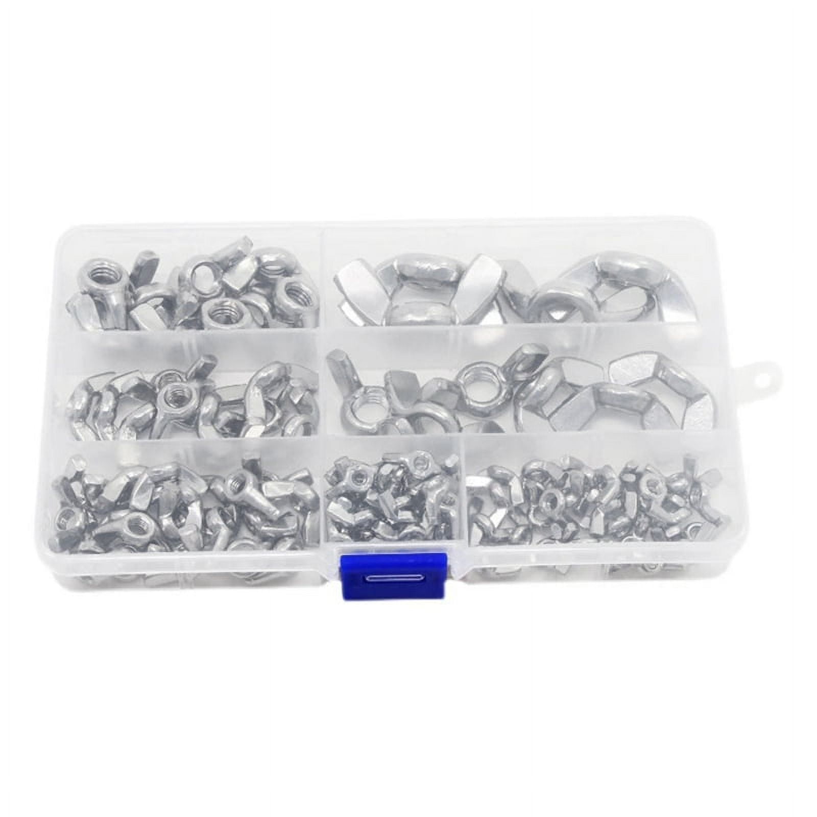 100 PCS Wing Nuts Assortment Kit Stainless Steel Butterfly Screw Cap ...