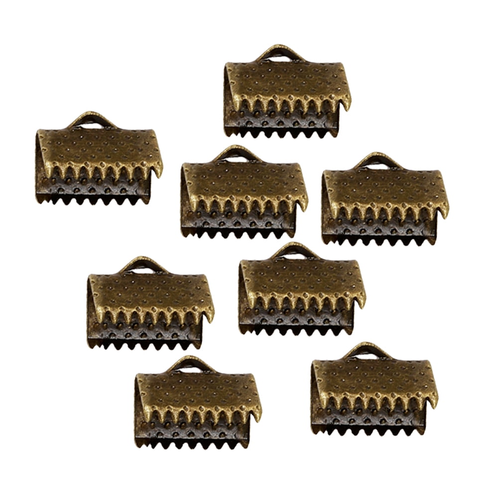 100 PCS Zipper Clips Hide Frayed Ribbon Ends Fastener Clasps End ...