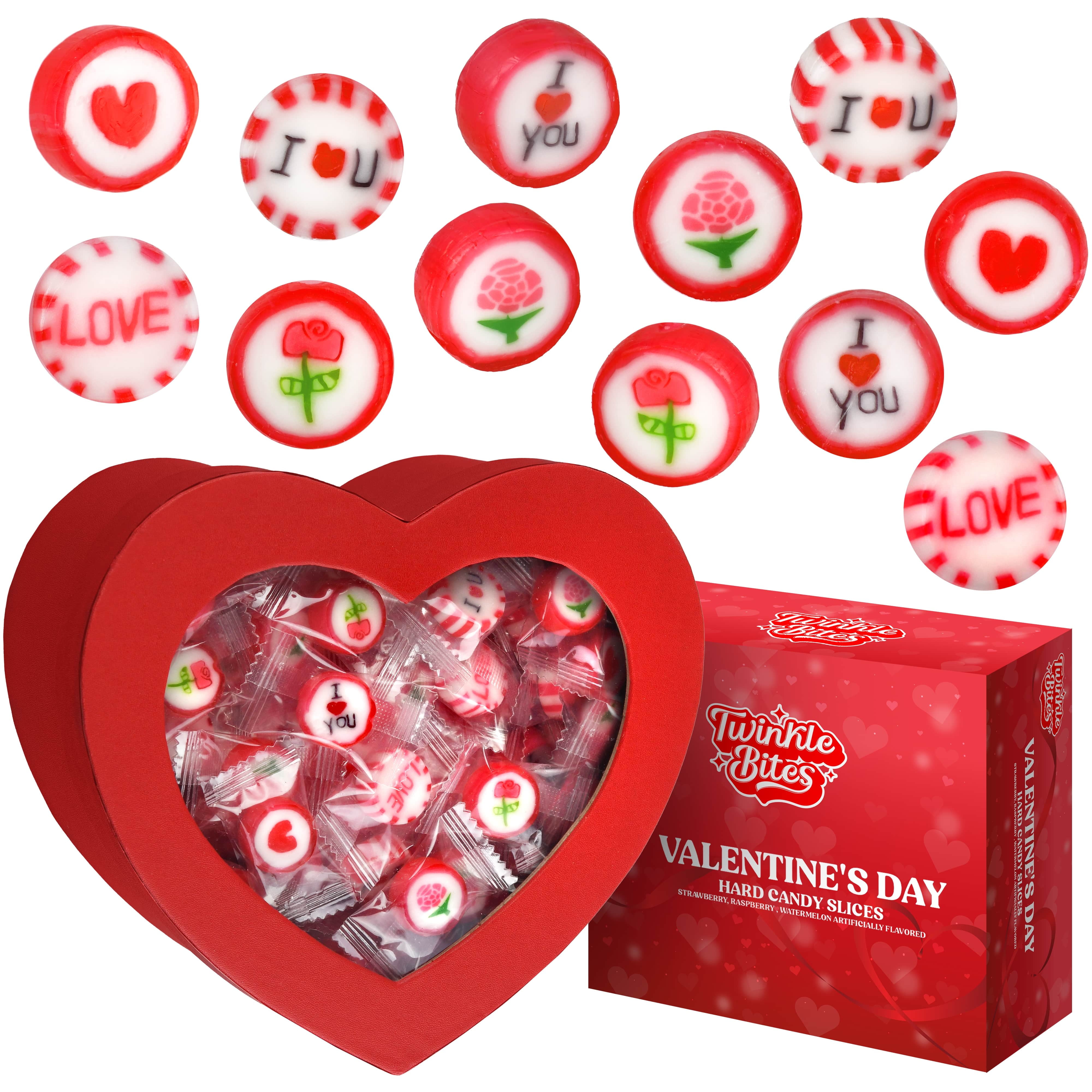 100 PCS valentines day Hard Candy’s -Packed In A Beautiful Heart Shaped ...