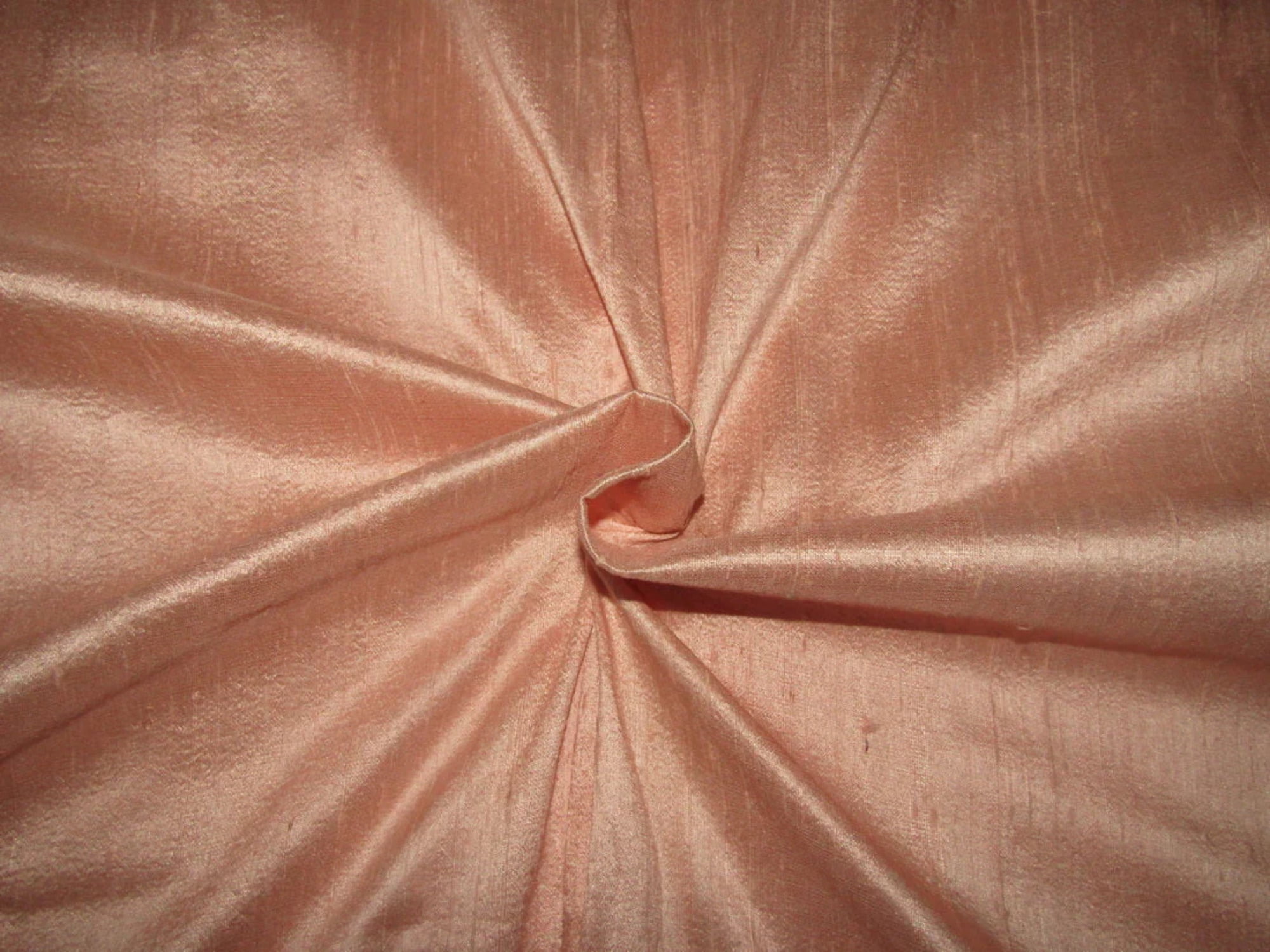 100% PURE SILK DUPIONI FABRIC PEACH ~ 54quot; WITH SLUBS - Walmart.com