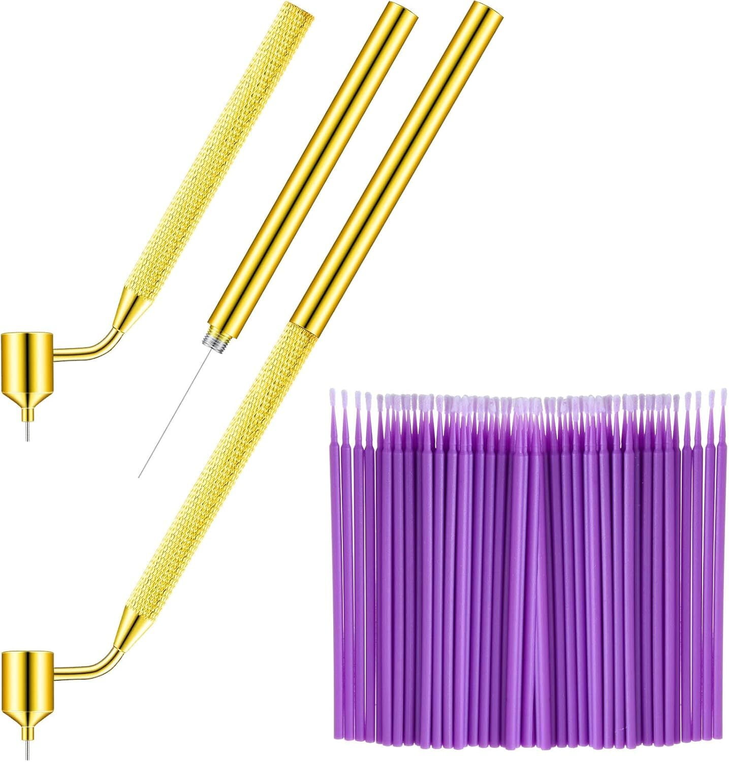 100 Pack 0.5 mm Touch up Paint Brushes Repair Pen Gold Writer Paint ...