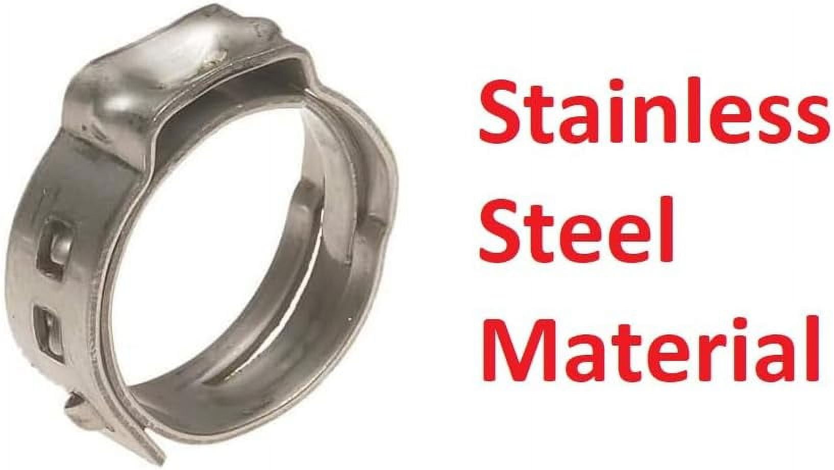 100 Pack 1/2 Inch PEX Cinch Clamps, Stainless Steel Rings Pinch Clamps ...